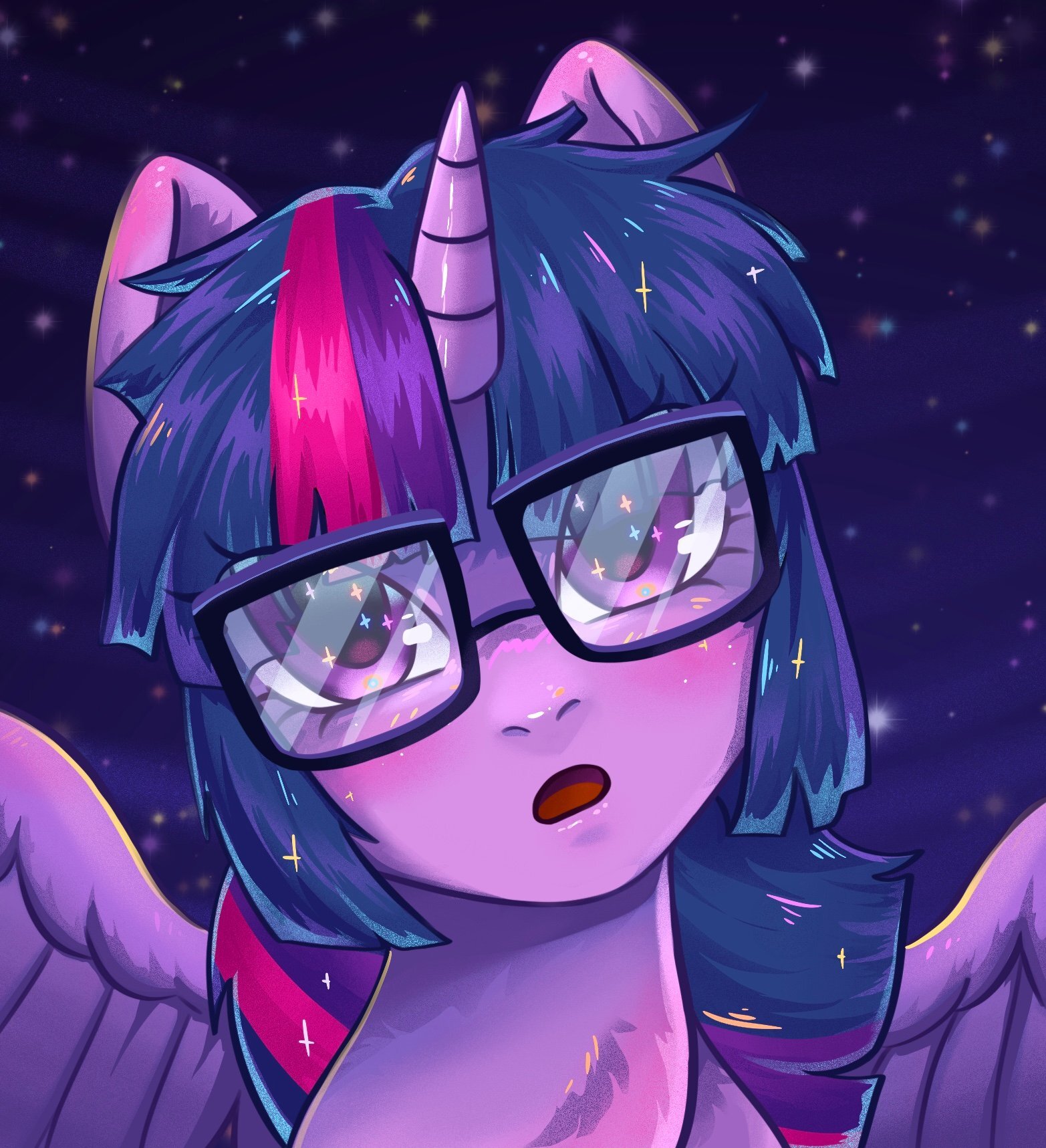 #3591801 - safe, artist:murimio, twilight sparkle, alicorn, pony, g4, :o, blushing, bust, cute ...