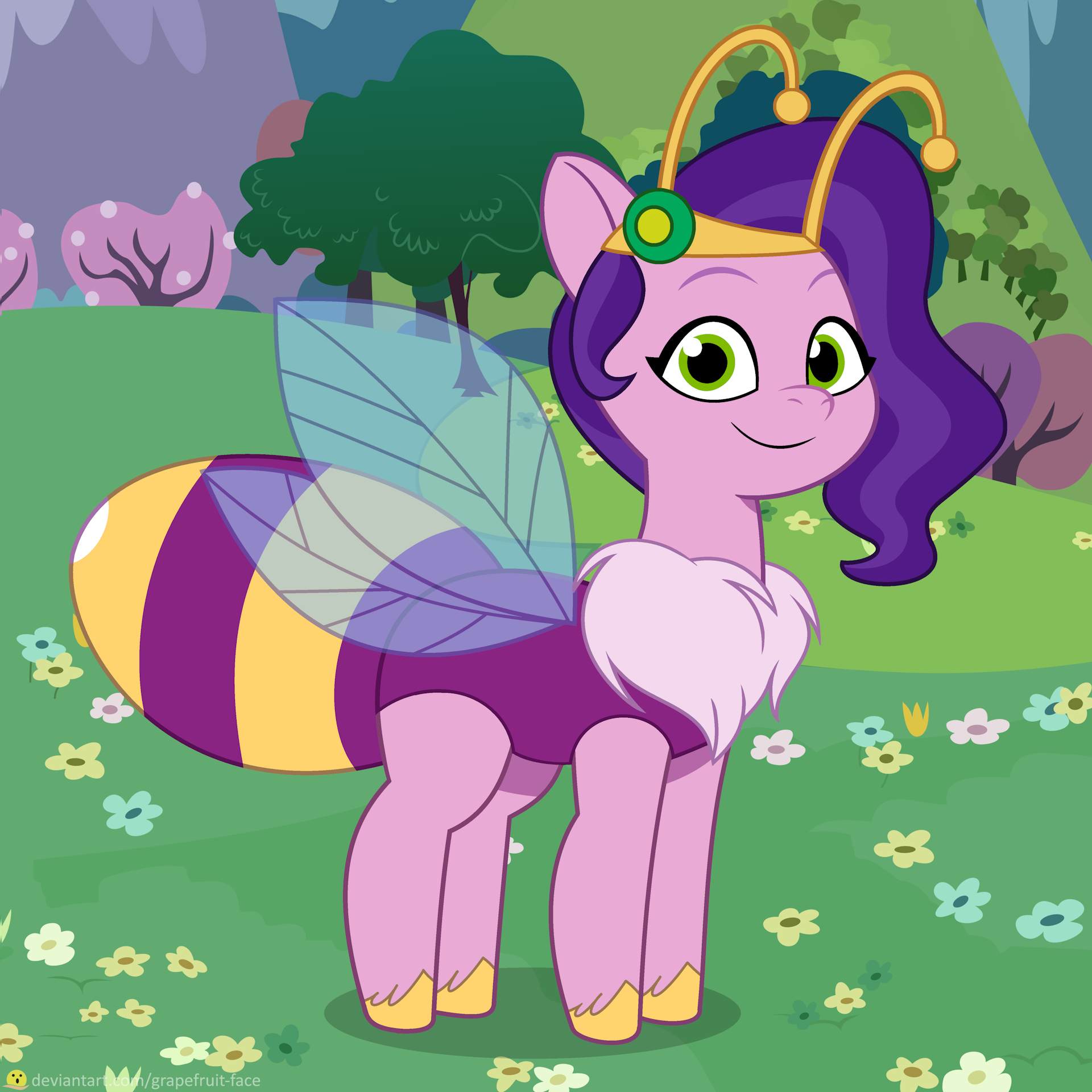 #3591852 - safe, artist:grapefruit-face, pipp petals, bee pony ...