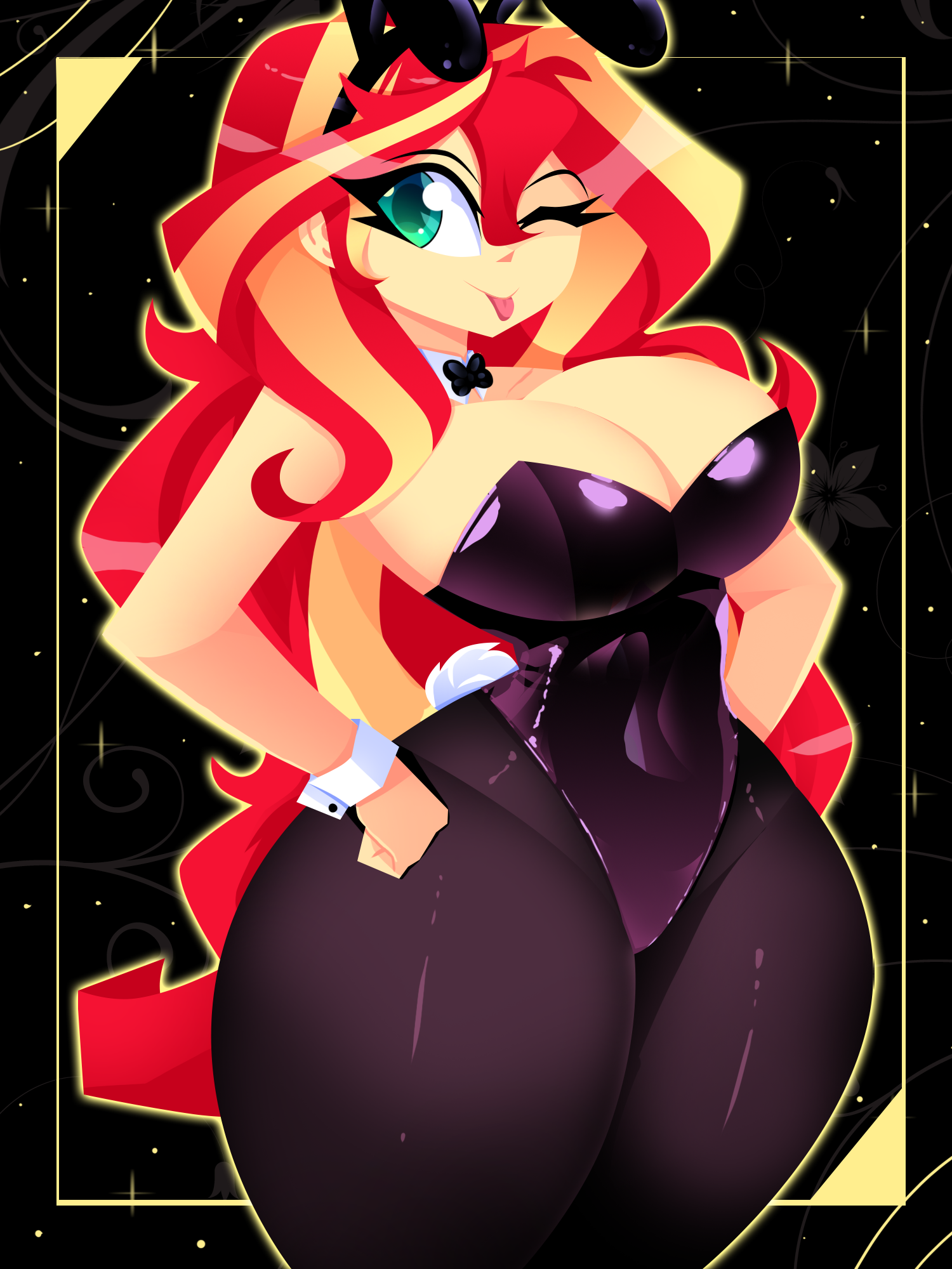 #3592063 - suggestive, artist:xan-gelx, sunset shimmer, human, equestria girls, g4, 2d, ;p ...