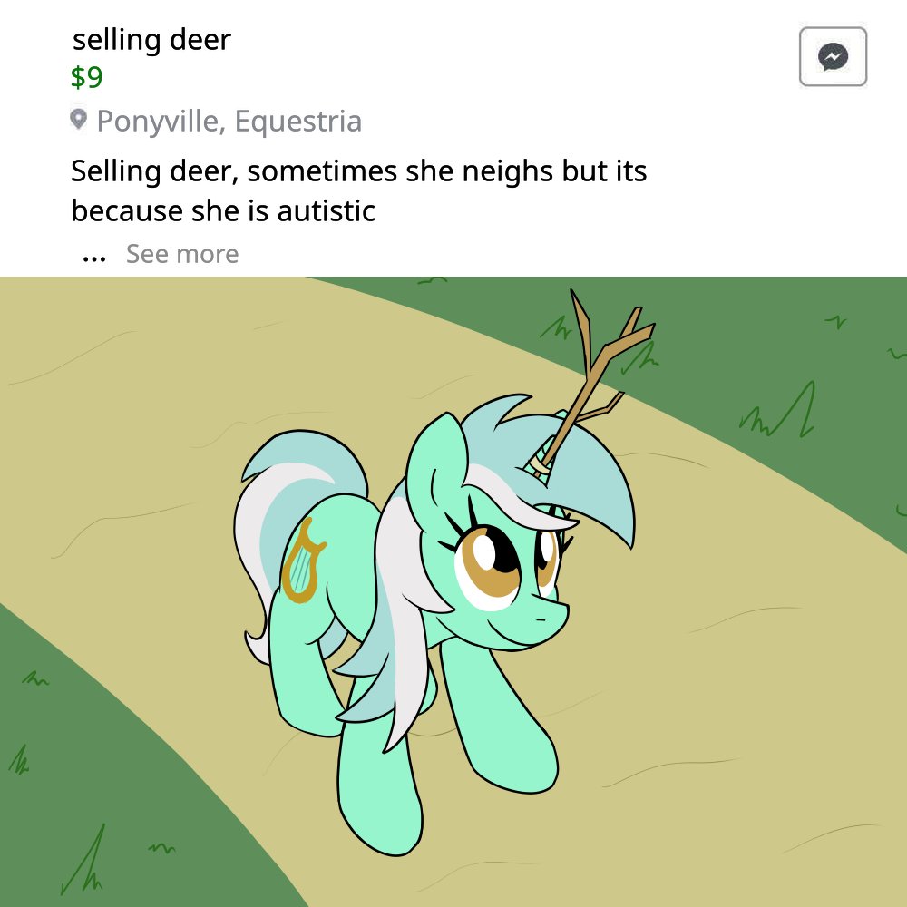 #3592174 - safe, artist:unitxxvii, lyra heartstrings, deer, pony ...