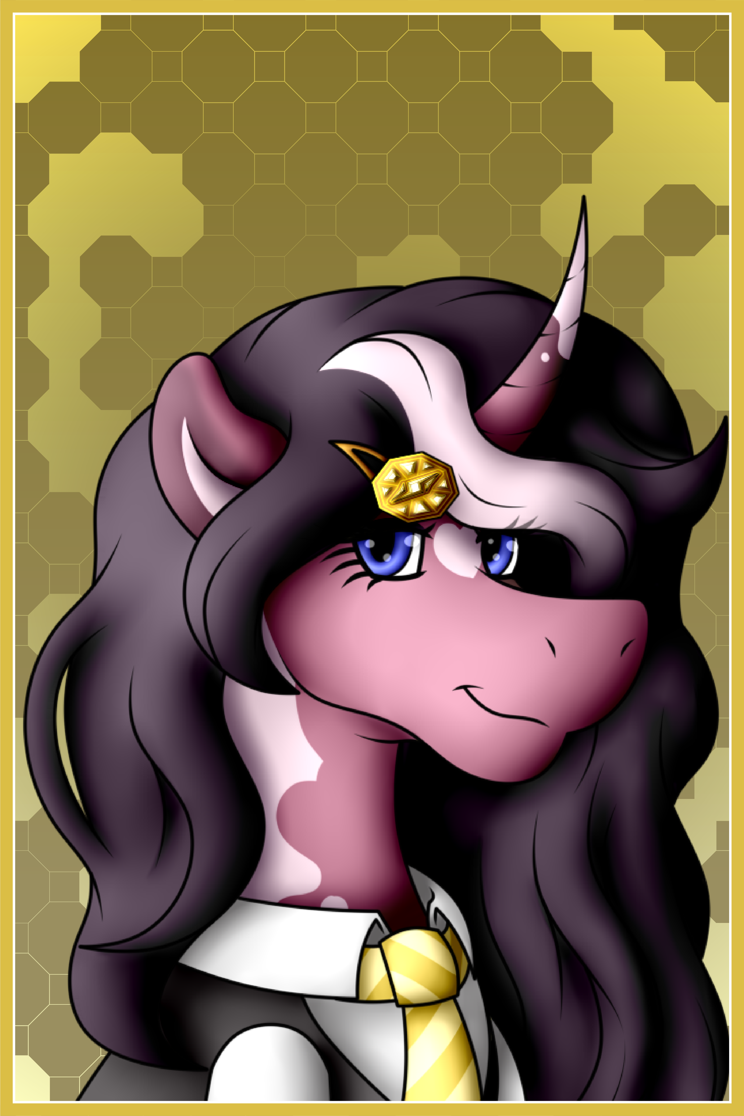 #3592513 - safe, artist:thebenalpha, oc, oc only, oc:hilfe, unicorn, clothes, hairclip, horn ...