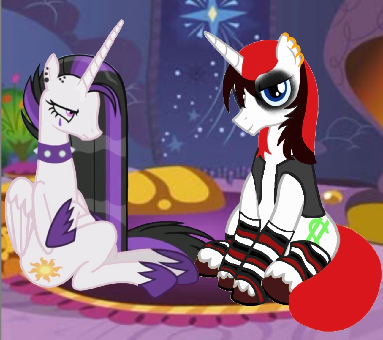 #3593212 - safe, artist:kingofmlp, edit, edited screencap, screencap, princess celestia, oc, oc ...