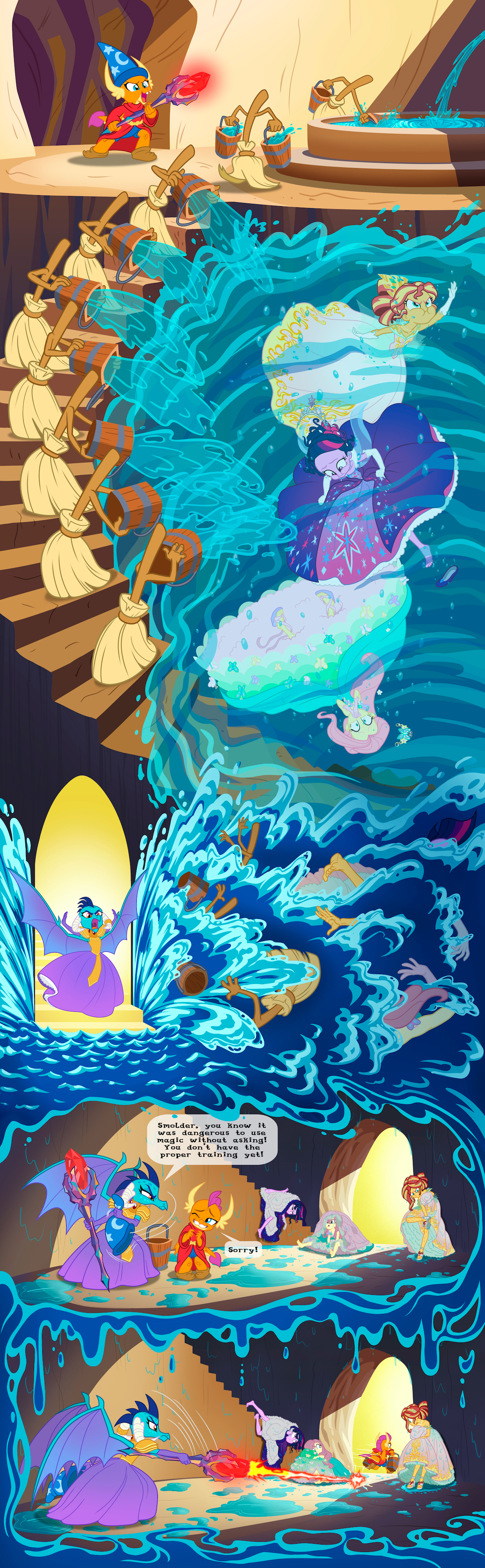 #3593348 - safe, artist:sapphiregamgee, fluttershy, princess ember ...