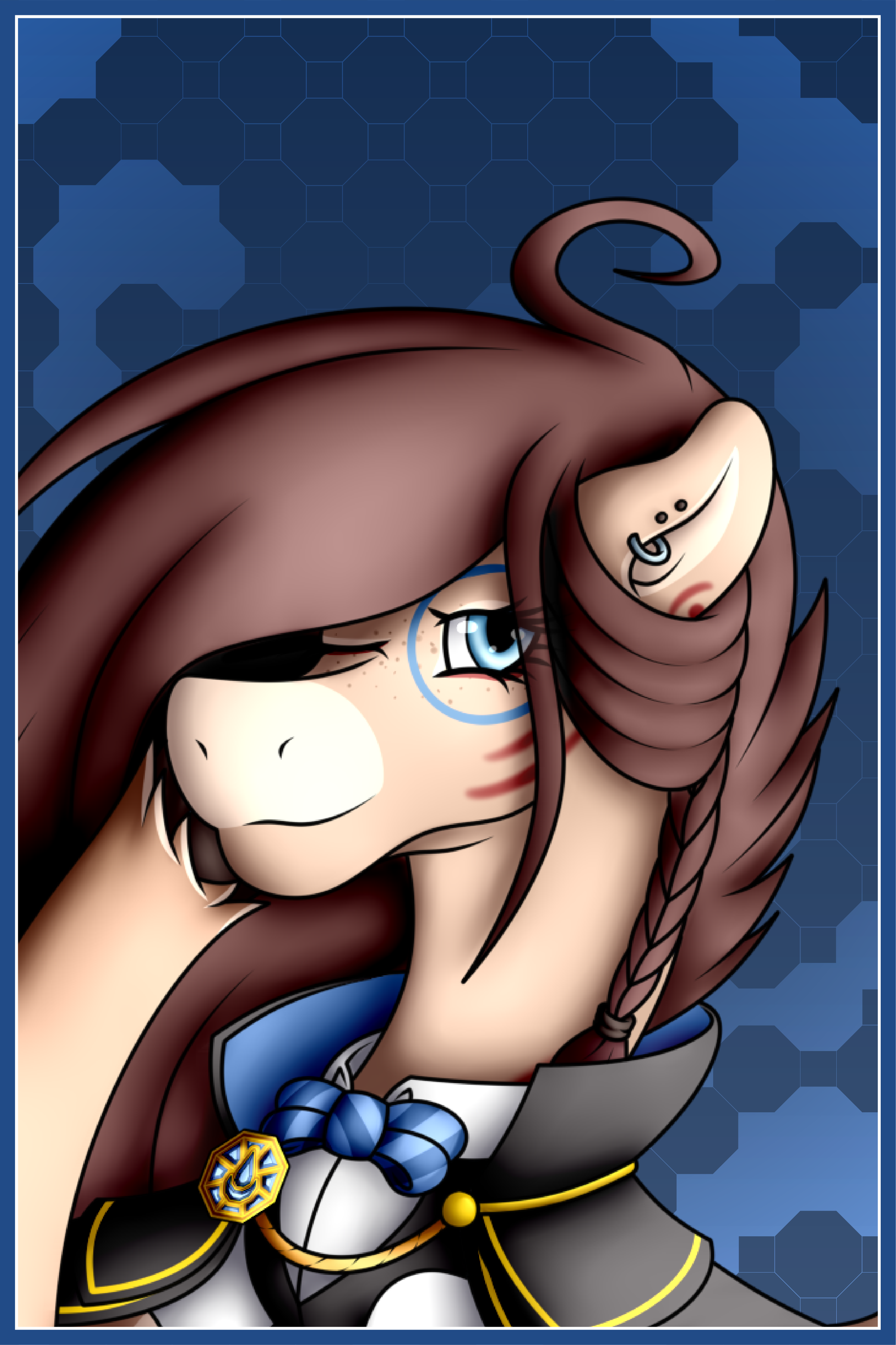 #3593416 - safe, artist:thebenalpha, oc, oc only, oc:ondrea, pegasus, bowtie, bust, cape ...