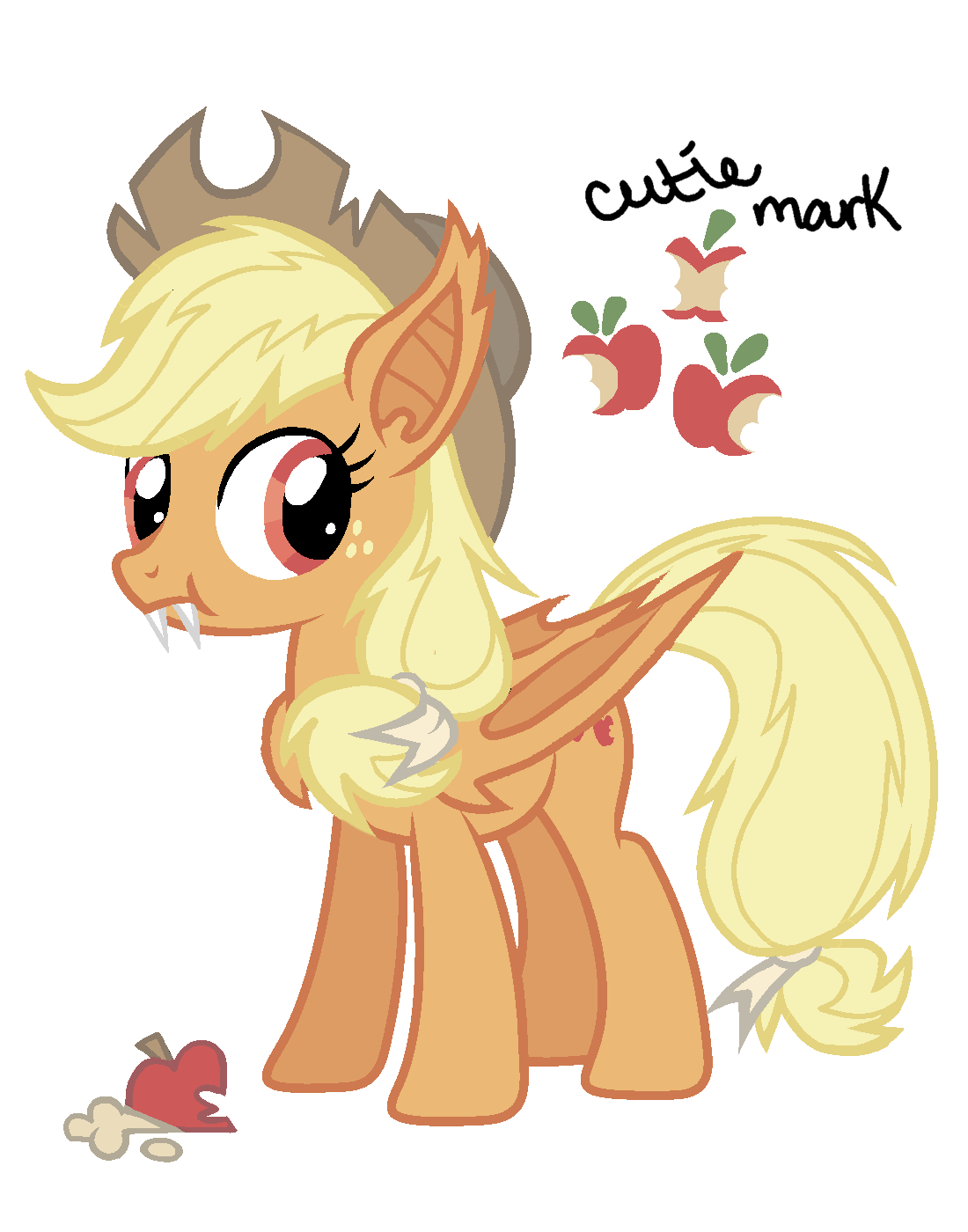 #3593619 - safe, artist:fieamarket, applejack, bat pony, pony, g4 ...