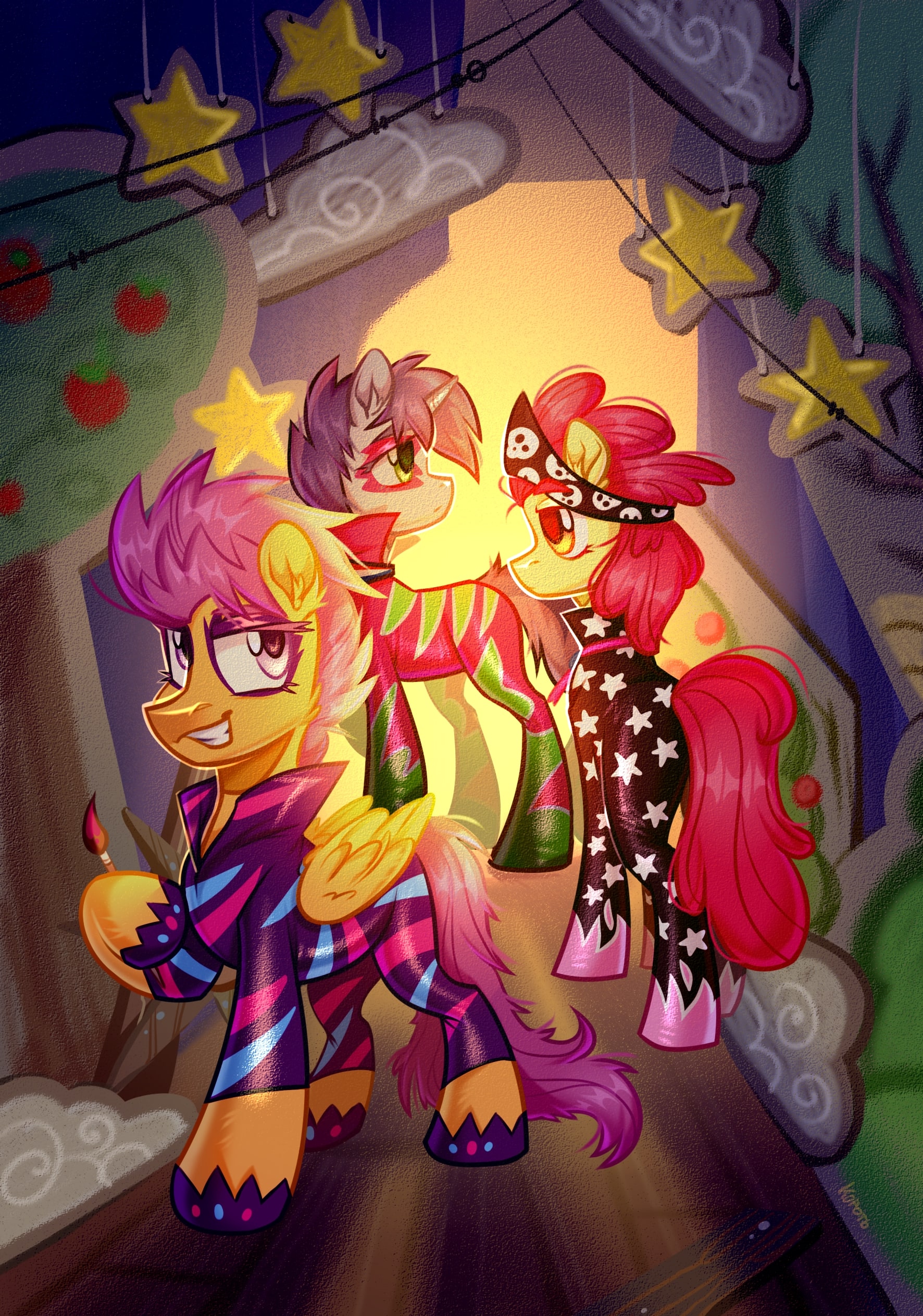 #3594693 - safe, artist:k0potb, apple bloom, scootaloo, sweetie belle, earth pony, pegasus, pony ...