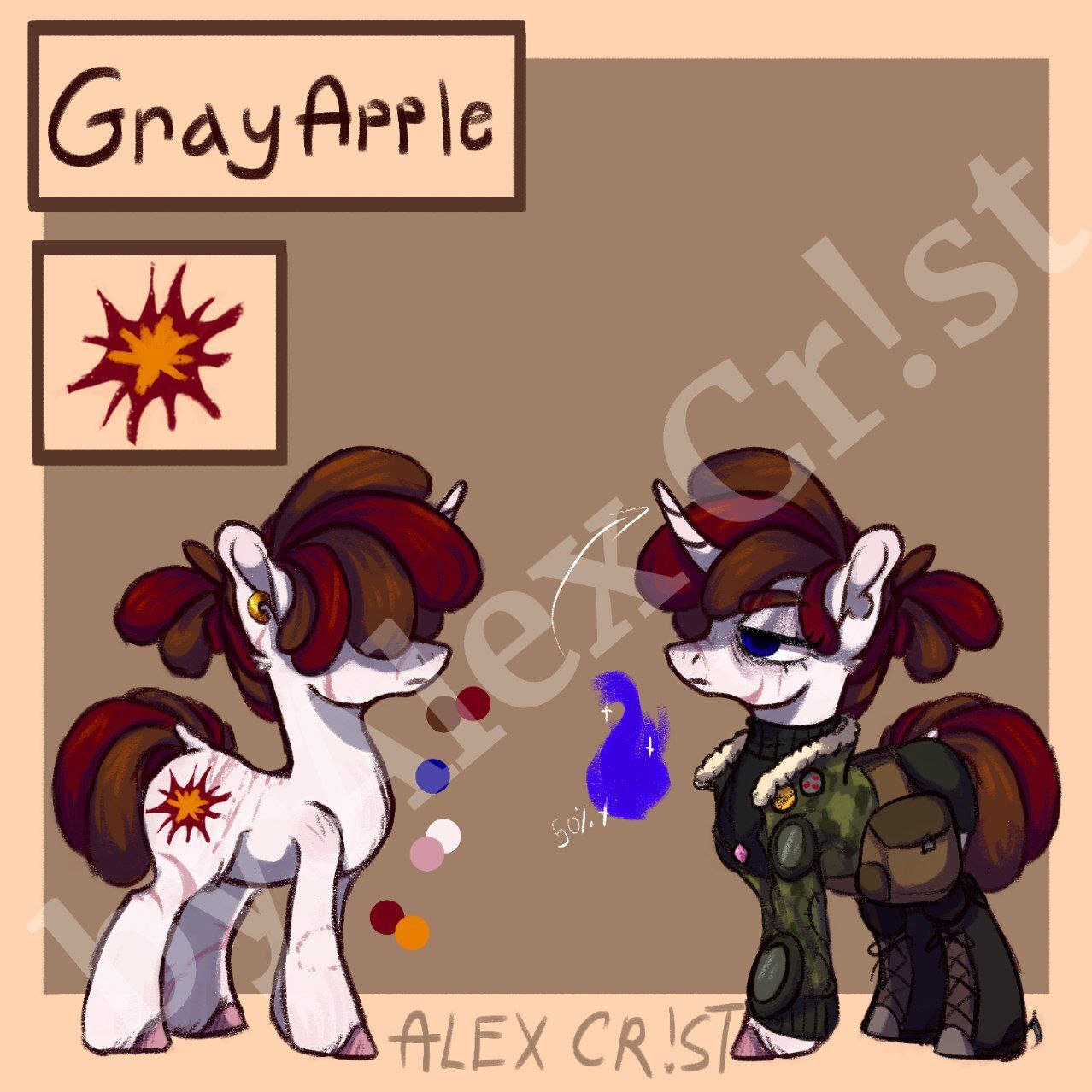 #3595644 - safe, artist:alex crist, oc, oc only, pony, unicorn, clothes, eyepatch, female ...