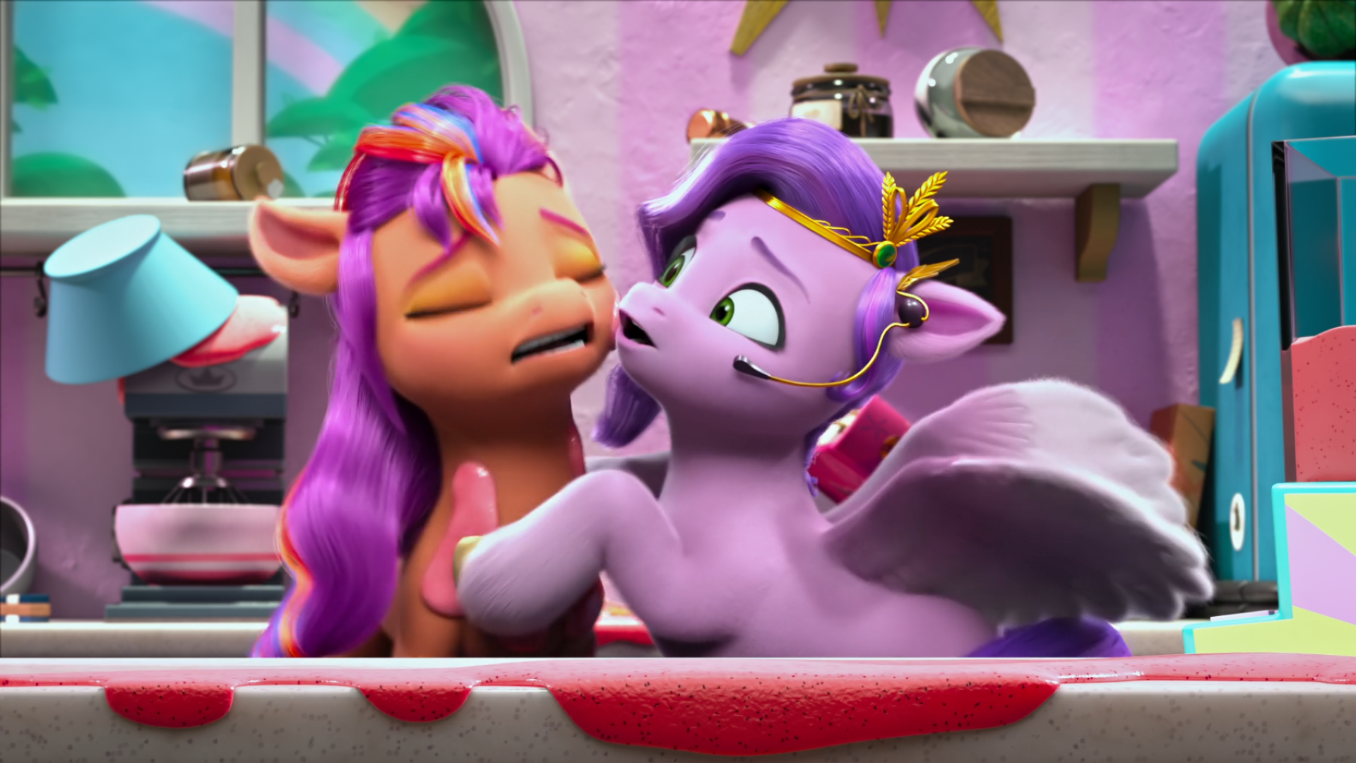 #3579181 - safe, screencap, pipp petals, sunny starscout, earth pony, pegasus, pony, g5, my ...