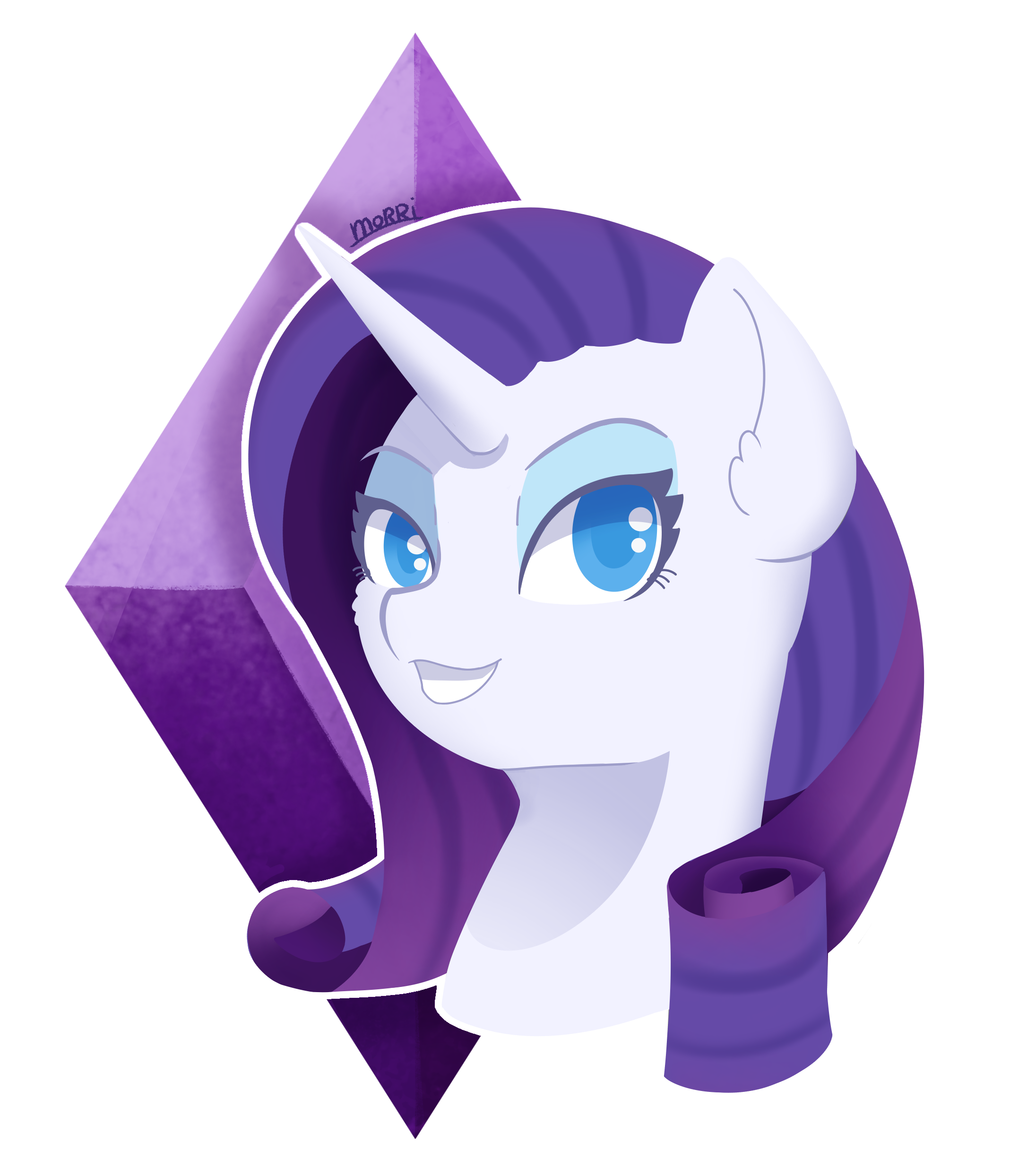 #3579272 - safe, artist:morrigun, rarity, pony, unicorn, g4, bust, element of generosity ...