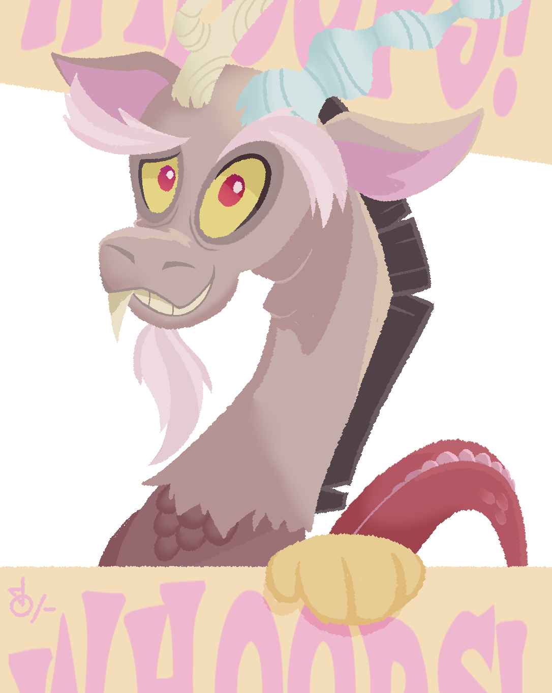 #3580224 - safe, artist:retrofall, discord, draconequus, g4, eye ...