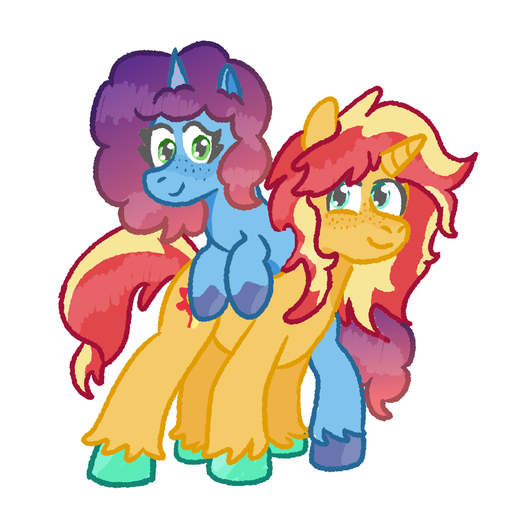 #3580235 - safe, artist:zoeyhorse, misty brightdawn, sunset shimmer ...