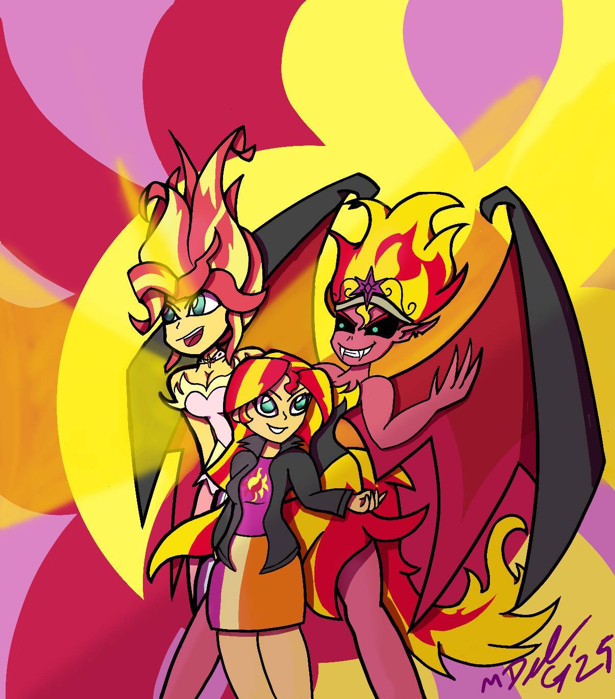 #3580968 - safe, artist:e-e-r, sunset shimmer, human, art pack ...