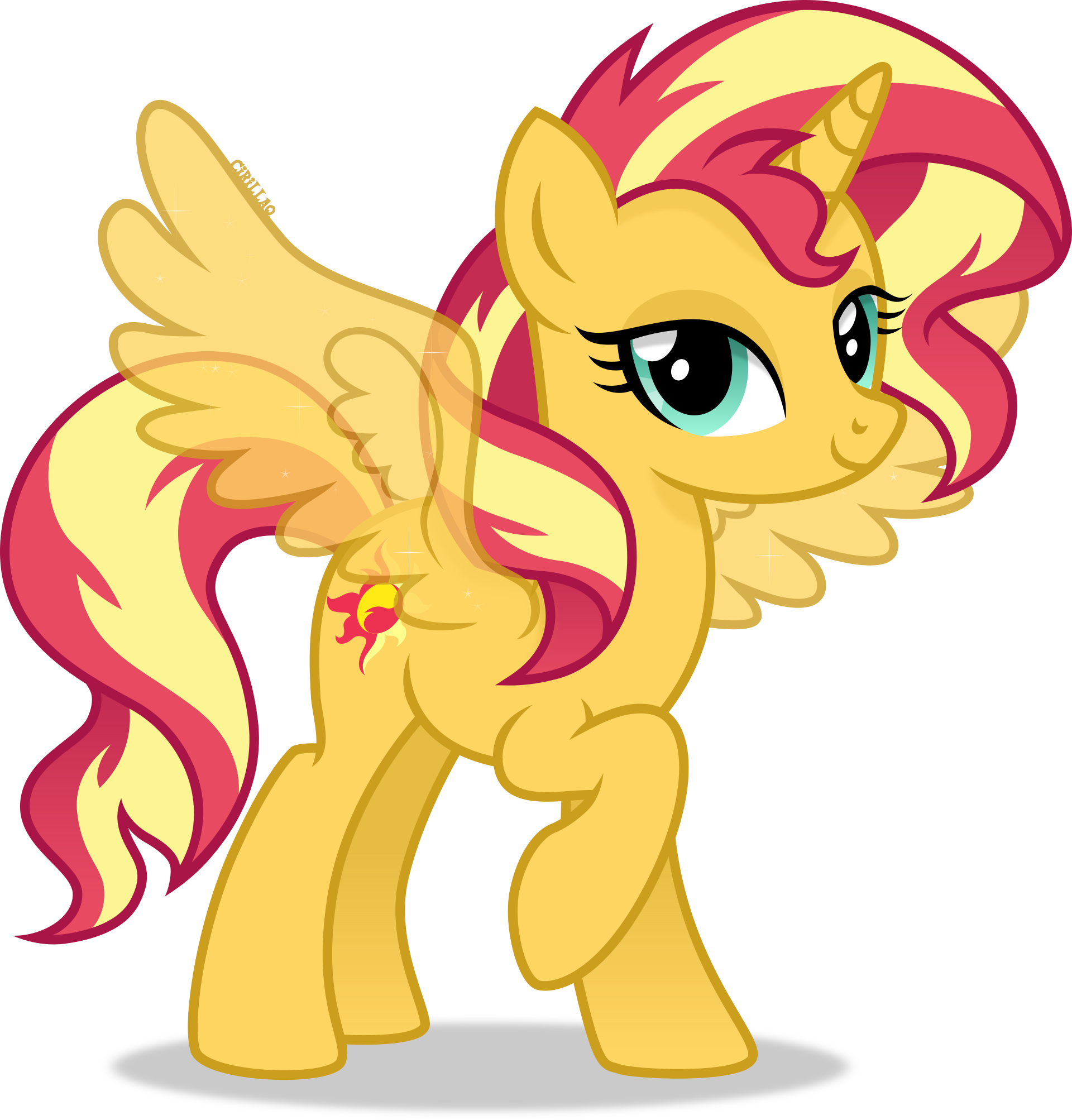 #3581006 - safe, alternate version, artist:cirillaq, sunset shimmer ...