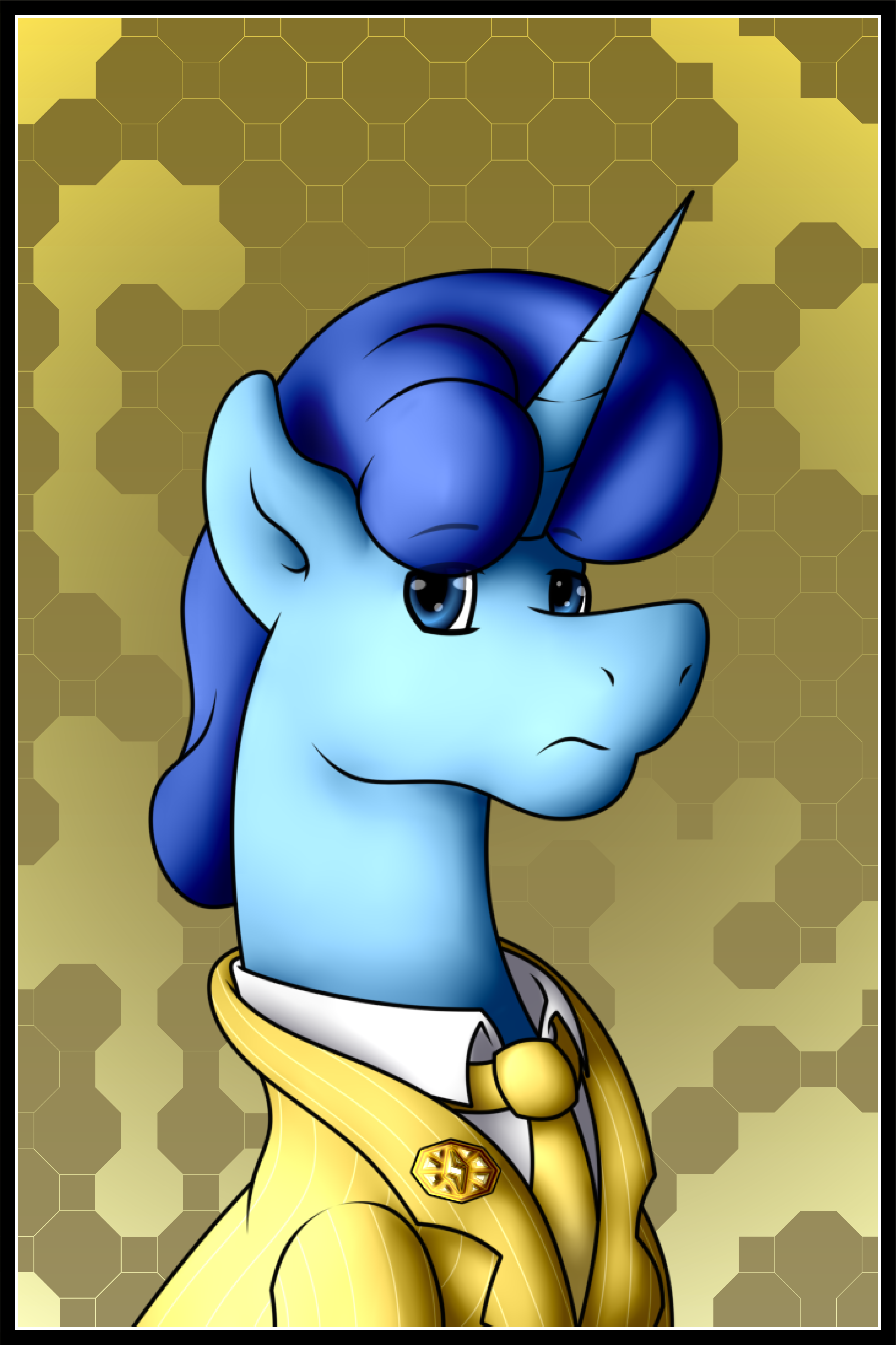 #3581543 - safe, artist:thebenalpha, oc, oc only, oc:darker sky, pony, unicorn, bust, clothes ...