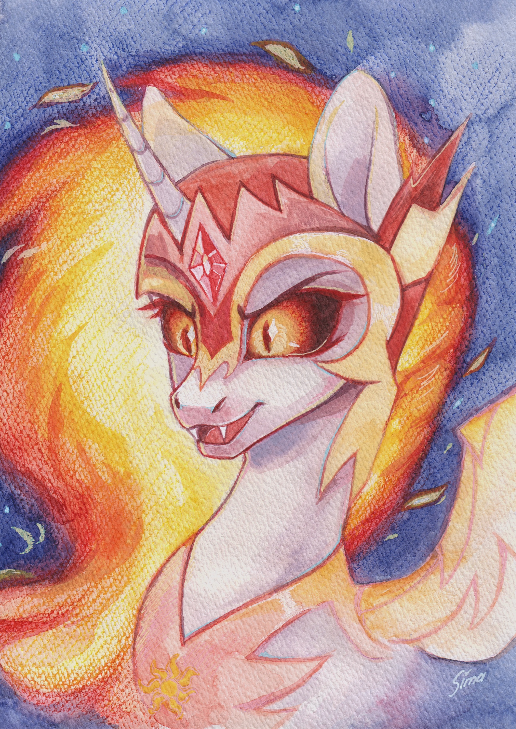 #3581834 - safe, artist:sima, daybreaker, alicorn, pony, g4, bust ...