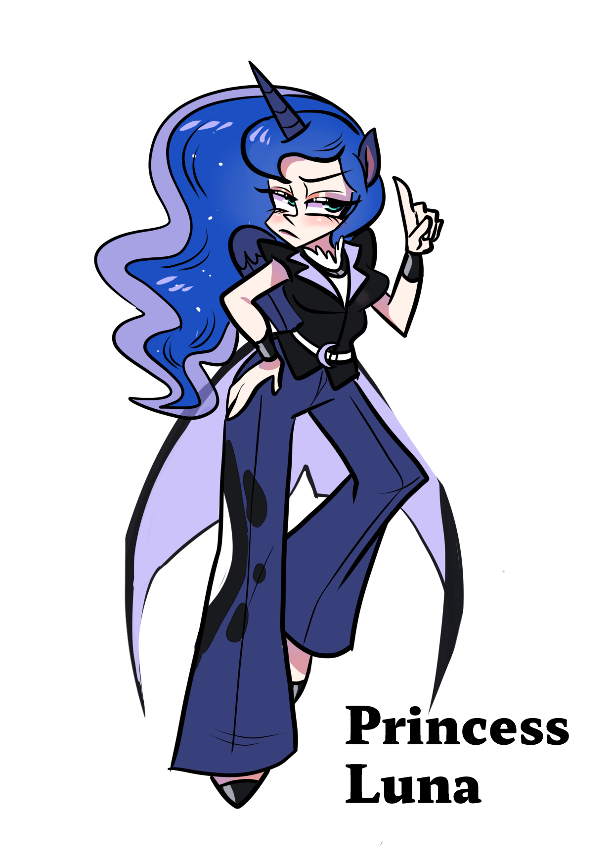 #3582410 - safe, artist:jully-park, princess luna, human, g4, humanized ...