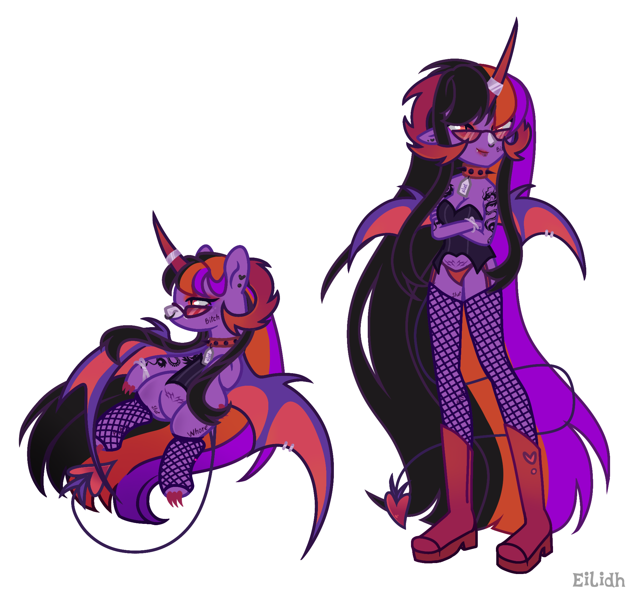 #3582694 - suggestive, artist:eilidh-draw, oc, oc only, oc:succi, alicorn, bat pony, bat pony ...