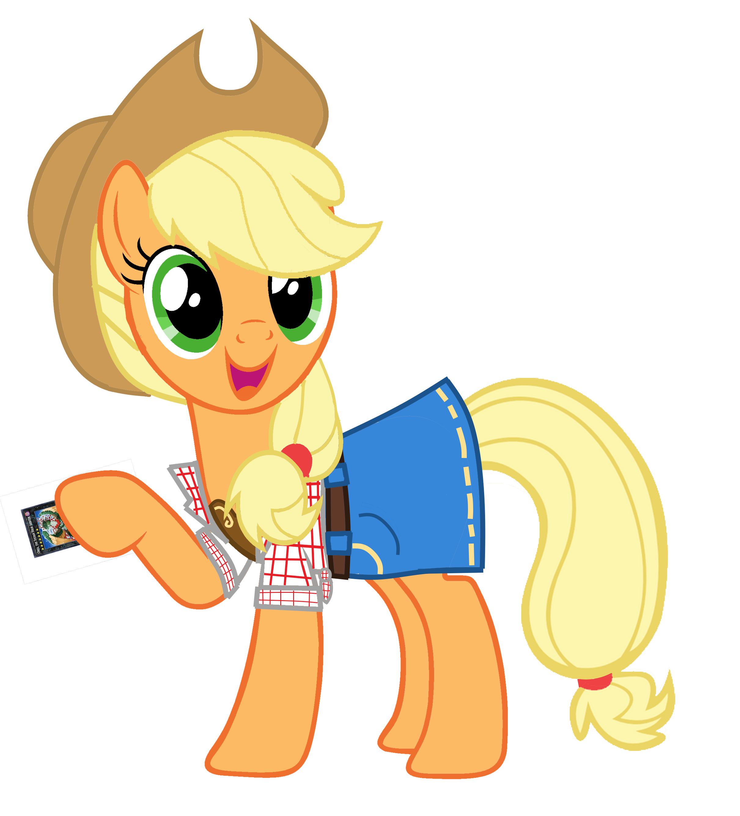 #3583706 - safe, artist:digigex90, applejack, earth pony, pony, g4, :d, applejack's hat, base ...