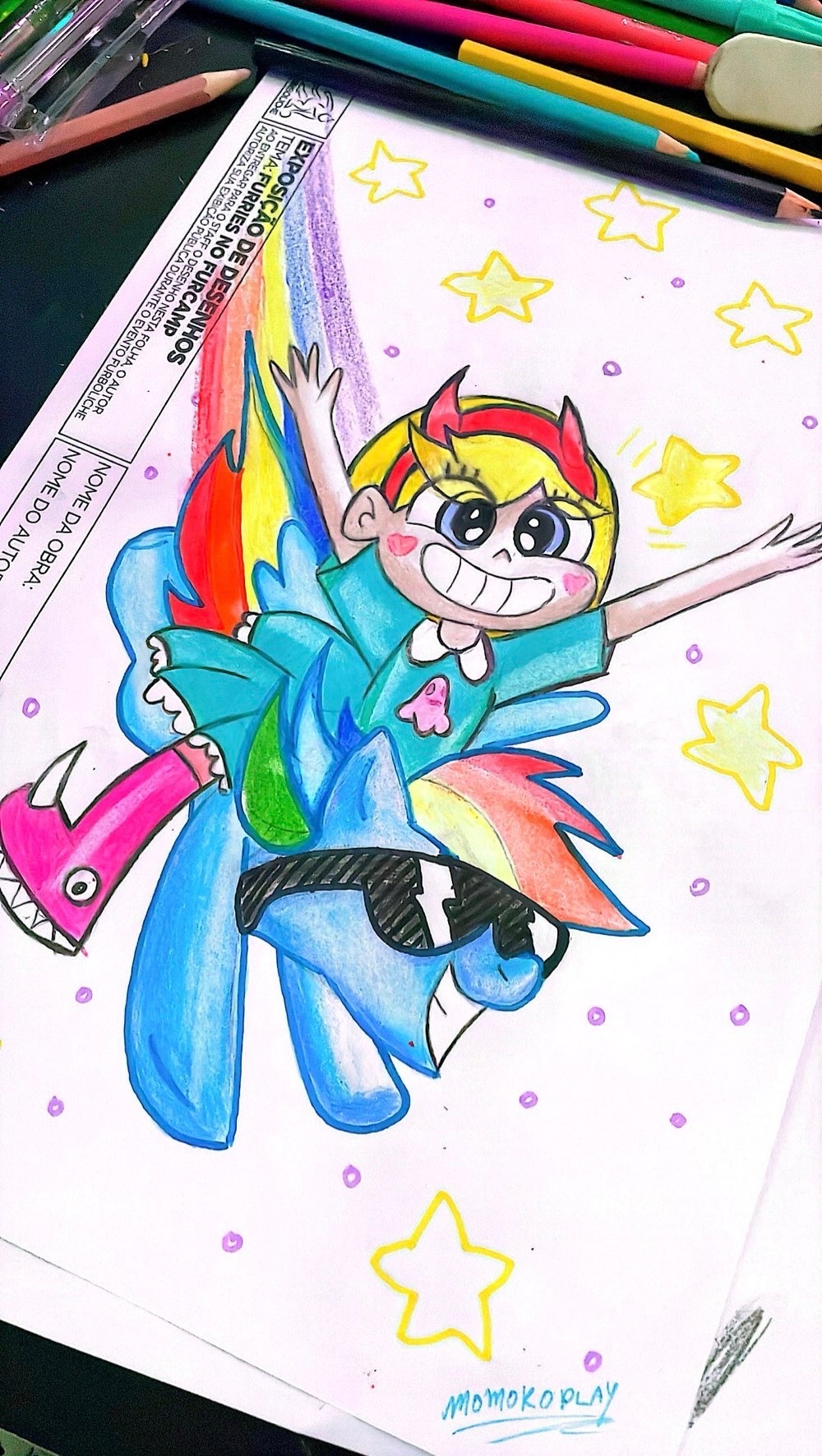 #3583898 - safe, artist:themomoko, rainbow dash, human, pegasus, pony ...