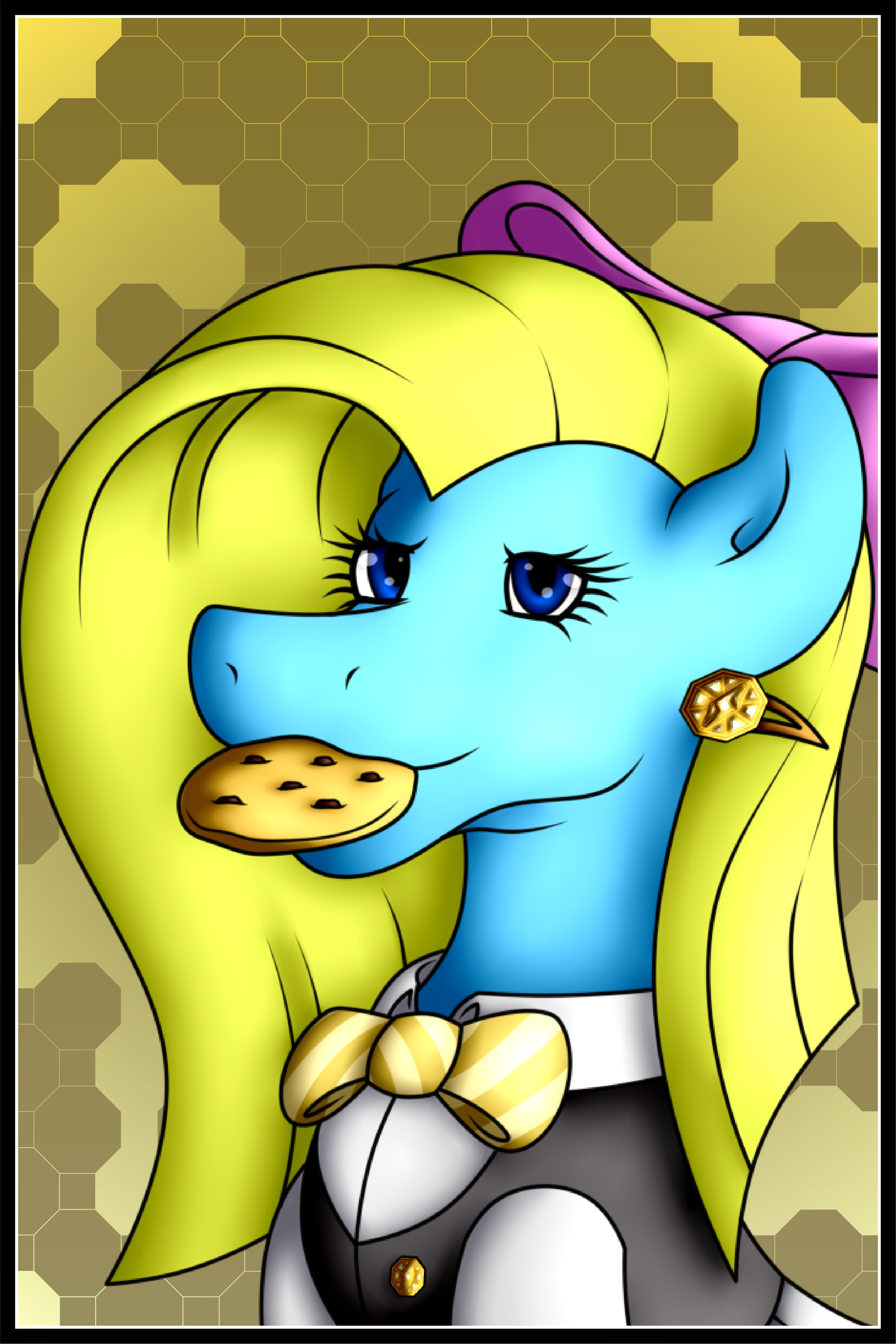 #3597181 - safe, artist:thebenalpha, oc, oc only, oc:cuteamena, earth pony, bow, bowtie, bust ...