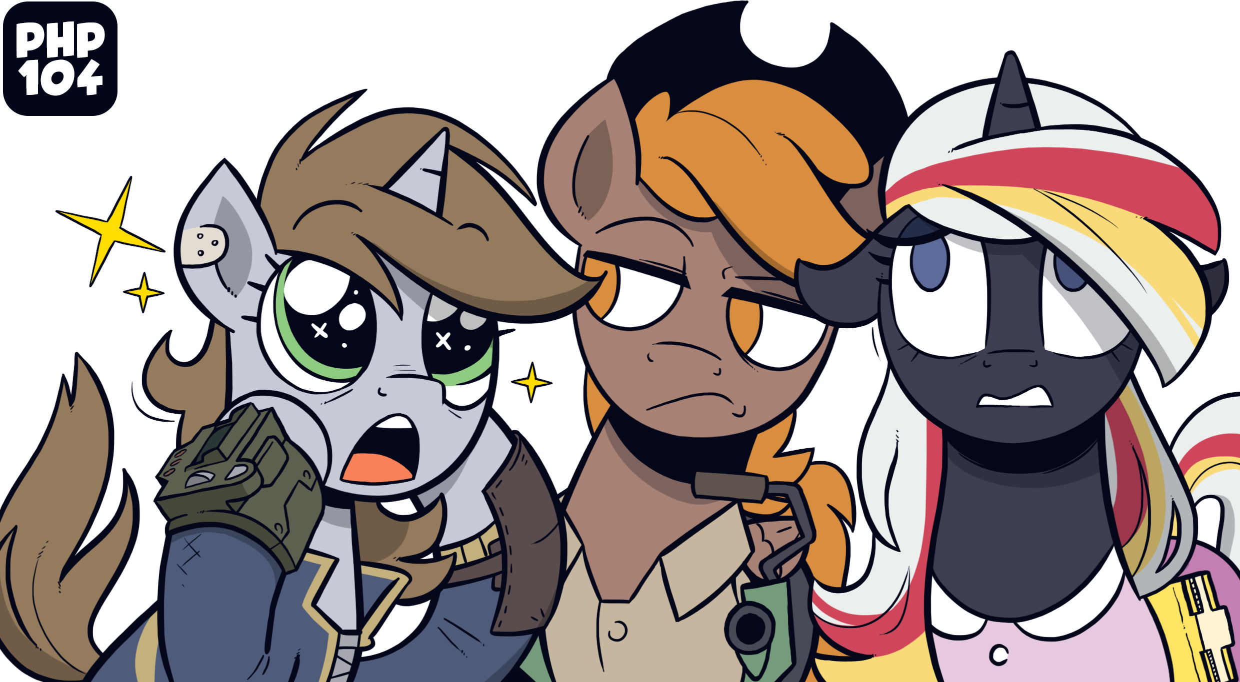 #3603767 - safe, artist:php104, oc, oc only, oc:calamity, oc:littlepip, oc:velvet remedy ...