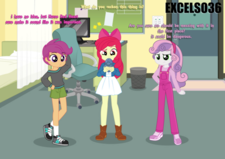 #3604186 - safe, artist:excelso36, apple bloom, scootaloo, sweetie ...