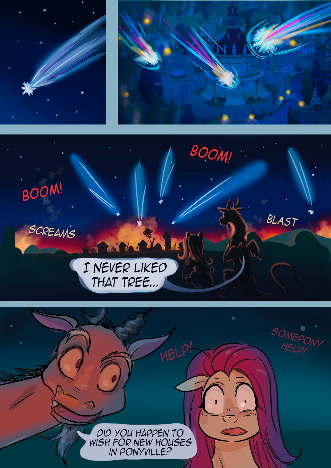 #3604240 - safe, artist:fomminator, discord, fluttershy, draconequus ...