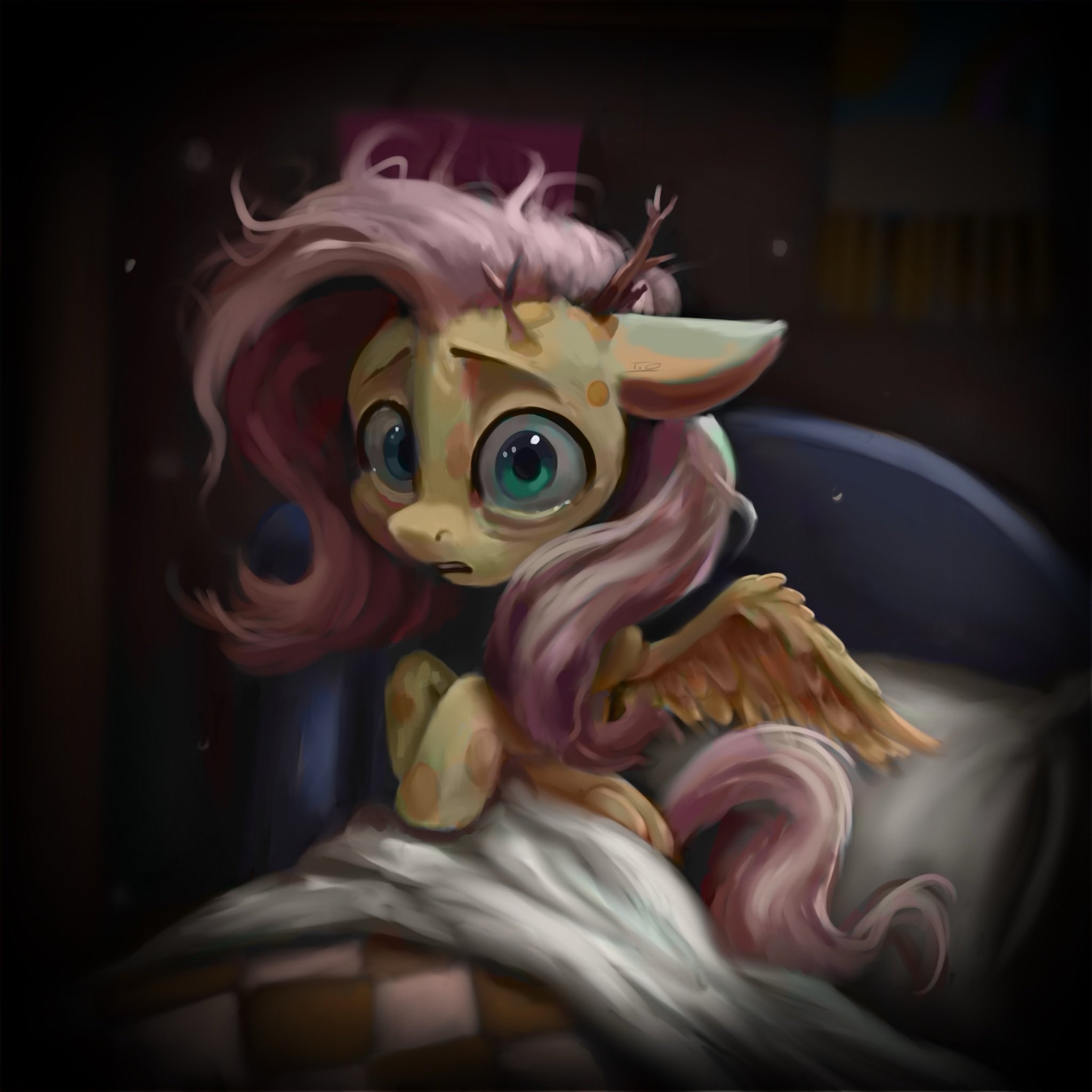 #3604648 - semi-grimdark, artist:tuskonline, fluttershy, pegasus, pony ...