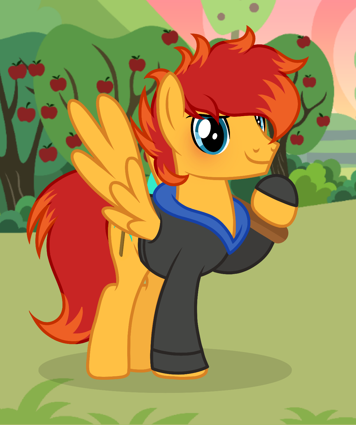 #3604779 - safe, artist:cstrawberrymilk, oc, oc only, oc:cave glider, pegasus, pony, apple ...