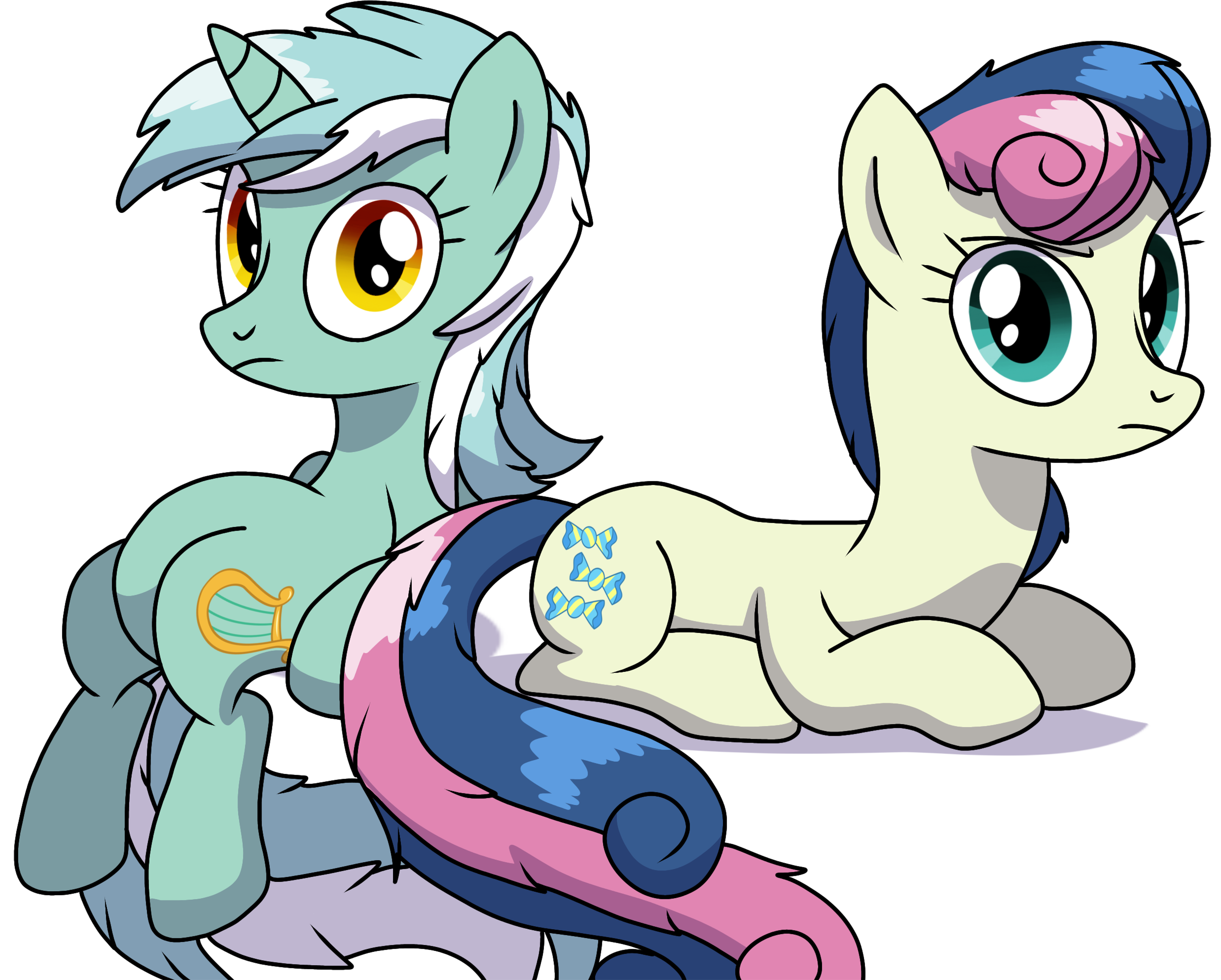 #3604900 - safe, artist:yourboimario, bon bon, lyra heartstrings ...