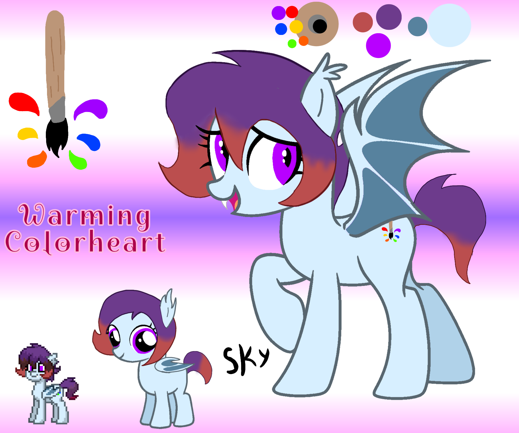 #3605150 - safe, artist:skycandy, oc, oc only, oc:warming colorheart, bat pony, pony, pony town ...