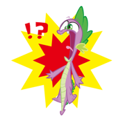 #3605485 - safe, spike, dragon, g4, official, 2d, exclamation point ...