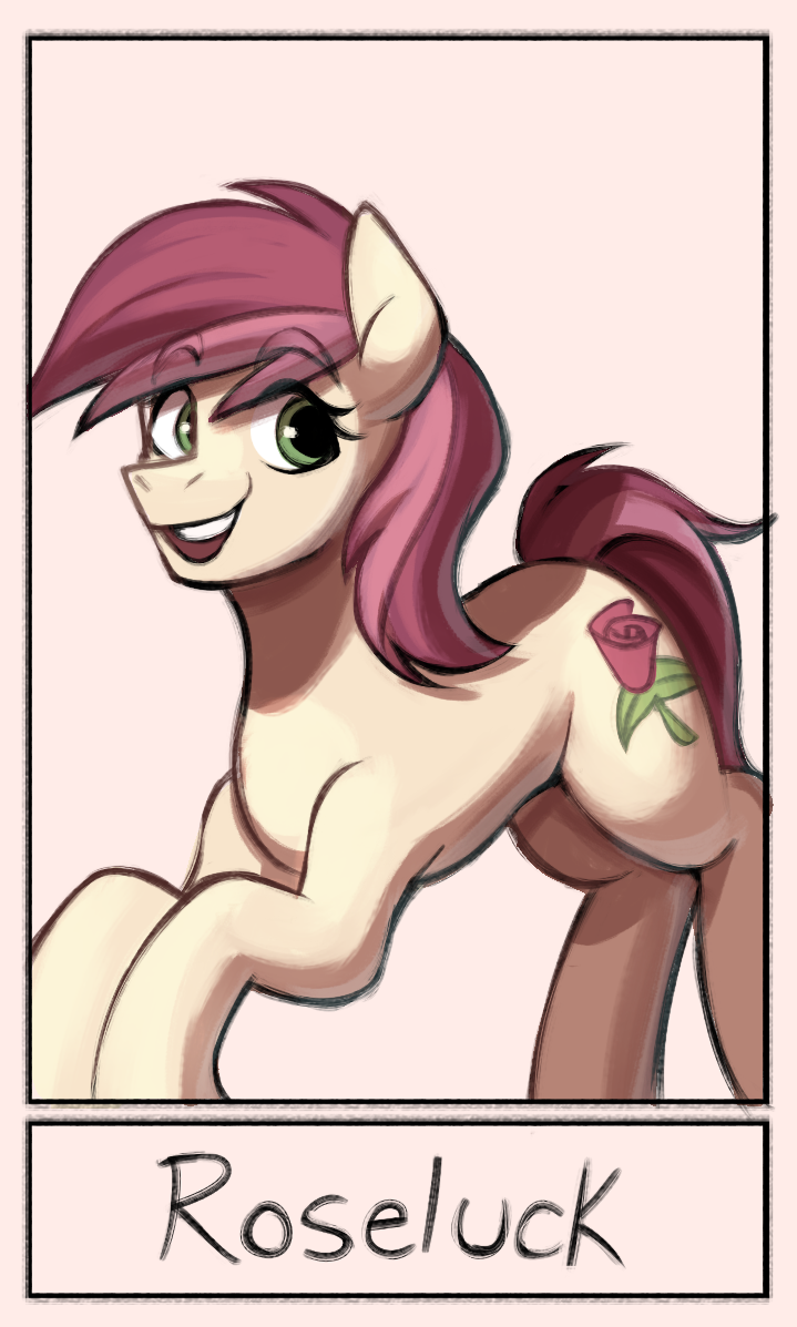 #3605574 - safe, artist:bkiltersot, roseluck, earth pony, pony, g4, female, looking at you, mare ...