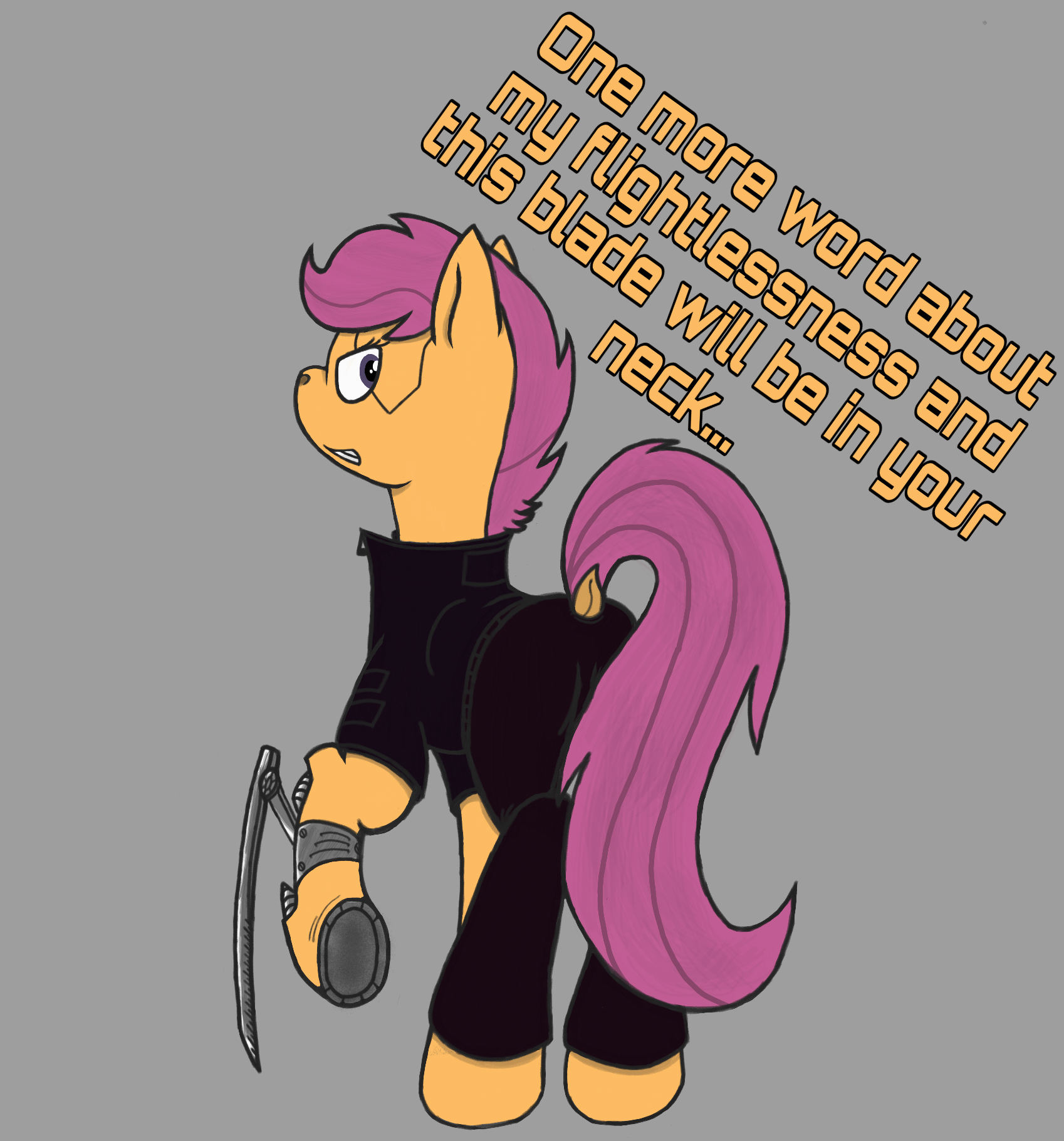 #3606445 - safe, artist:feraline(r), scootaloo, cyborg, cyborg pony ...