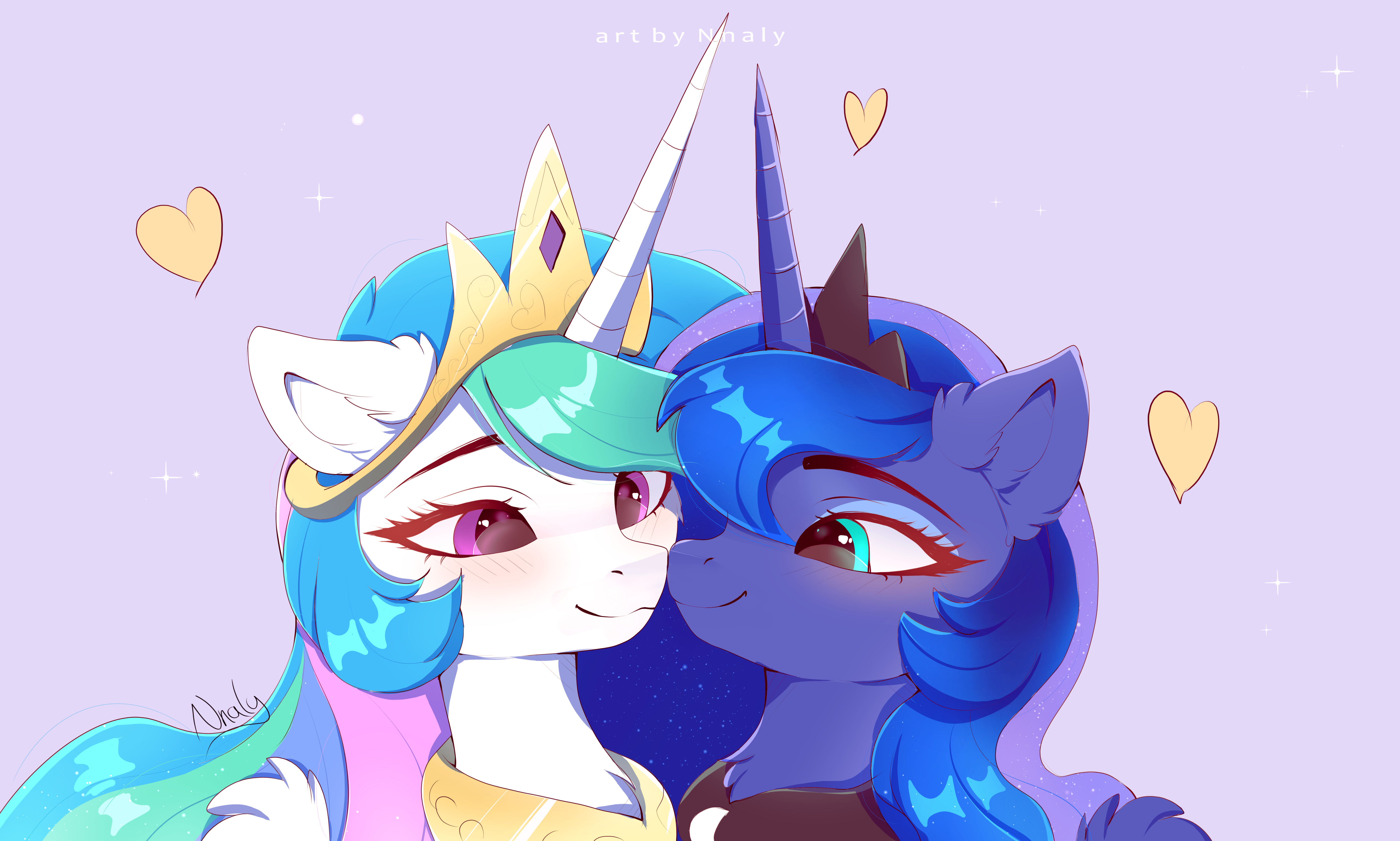 #3606506 - safe, artist:nnaly, princess celestia, princess luna ...