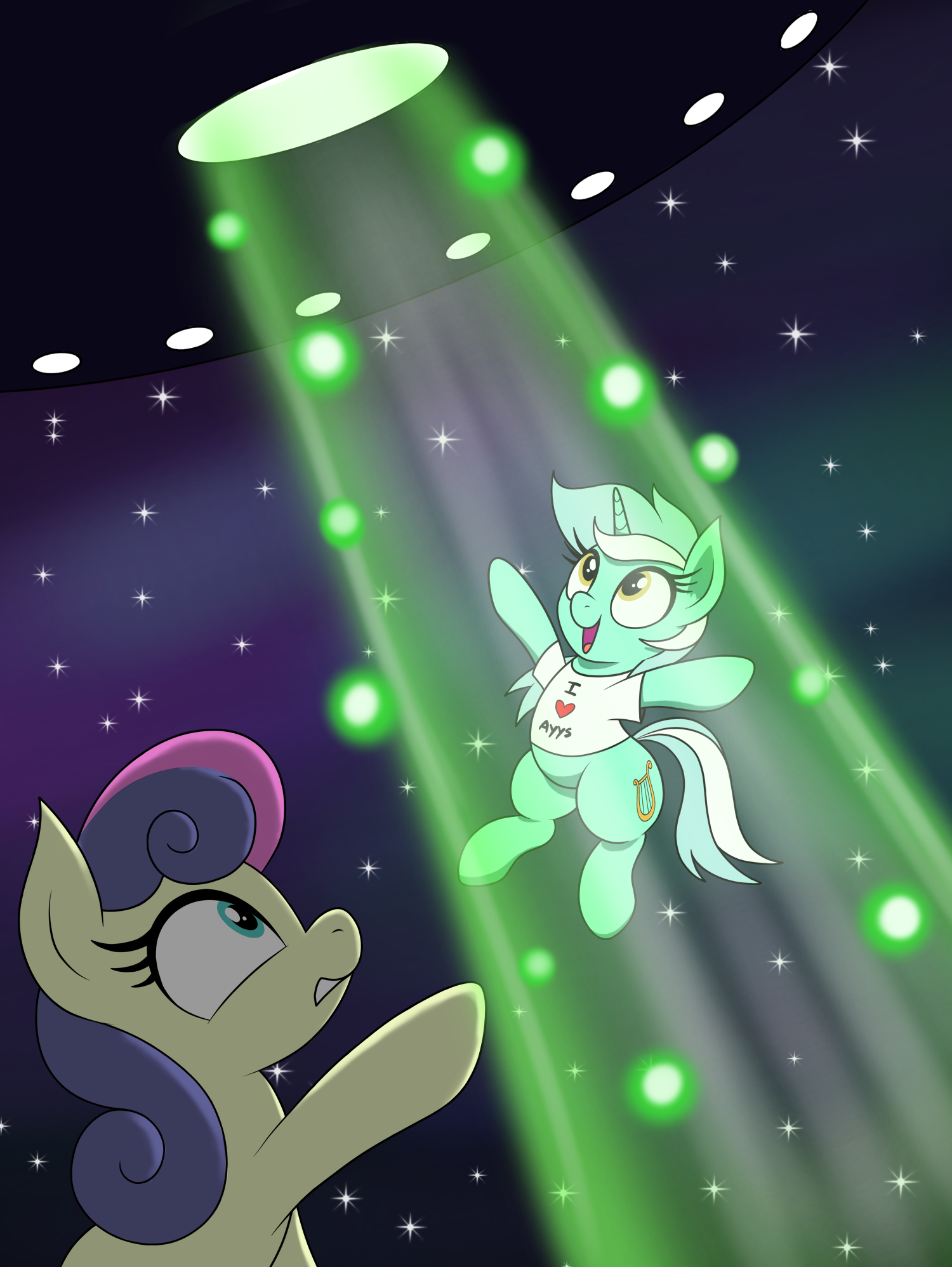 #3606718 - safe, artist:vomitvomiting, bon bon, lyra heartstrings ...