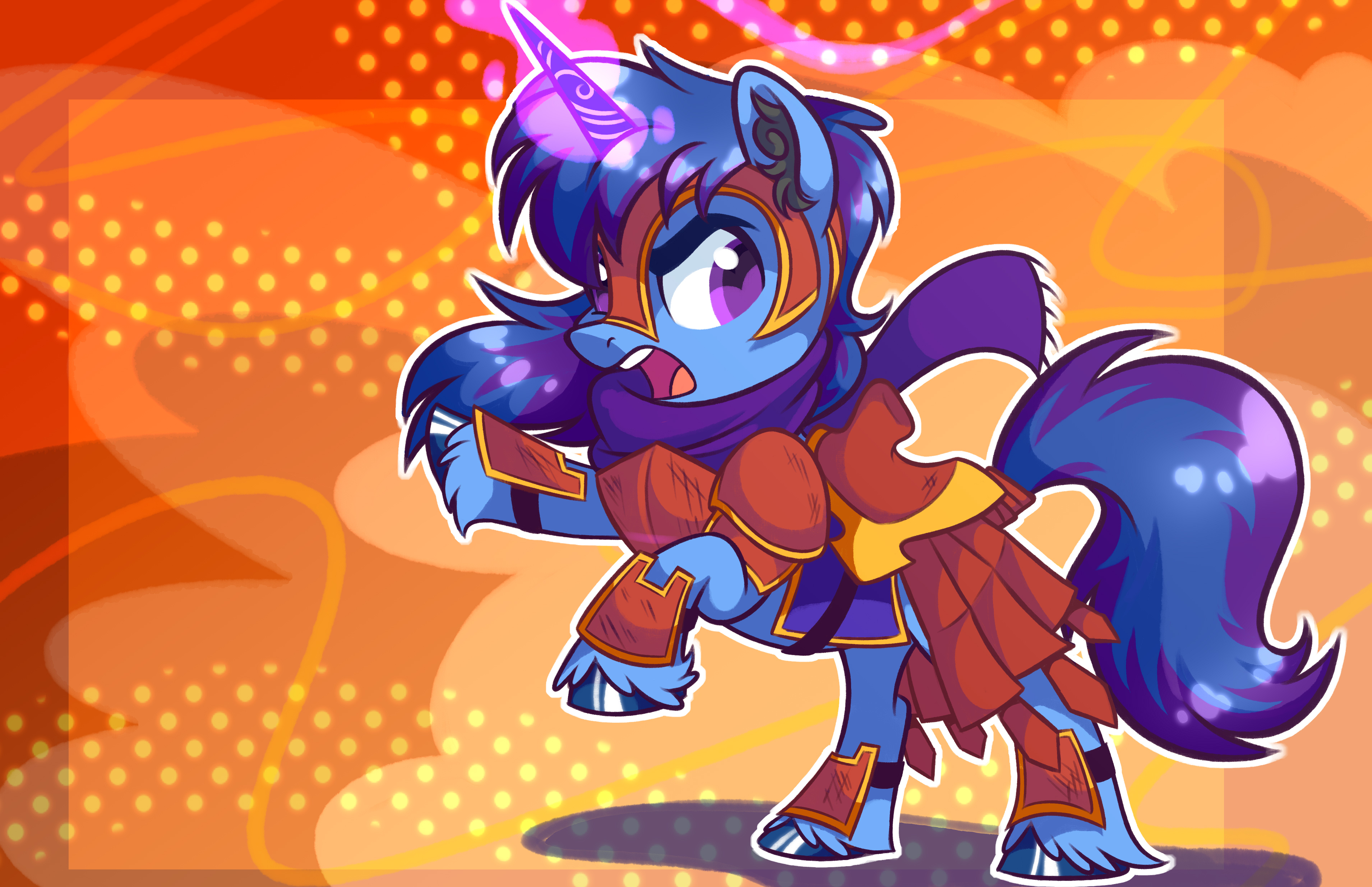 #3606932 - safe, artist:enochian, oc, oc only, oc:bak, unicorn, armor ...