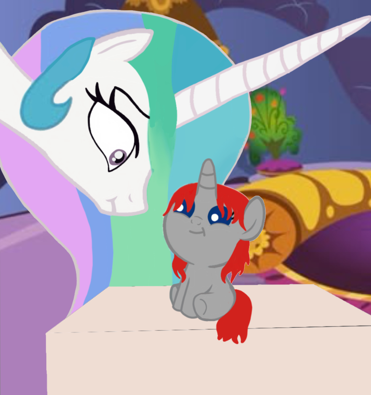 #3607167 - artist needed, source needed, safe, artist:kingofmlp, princess celestia, oc, oc ...