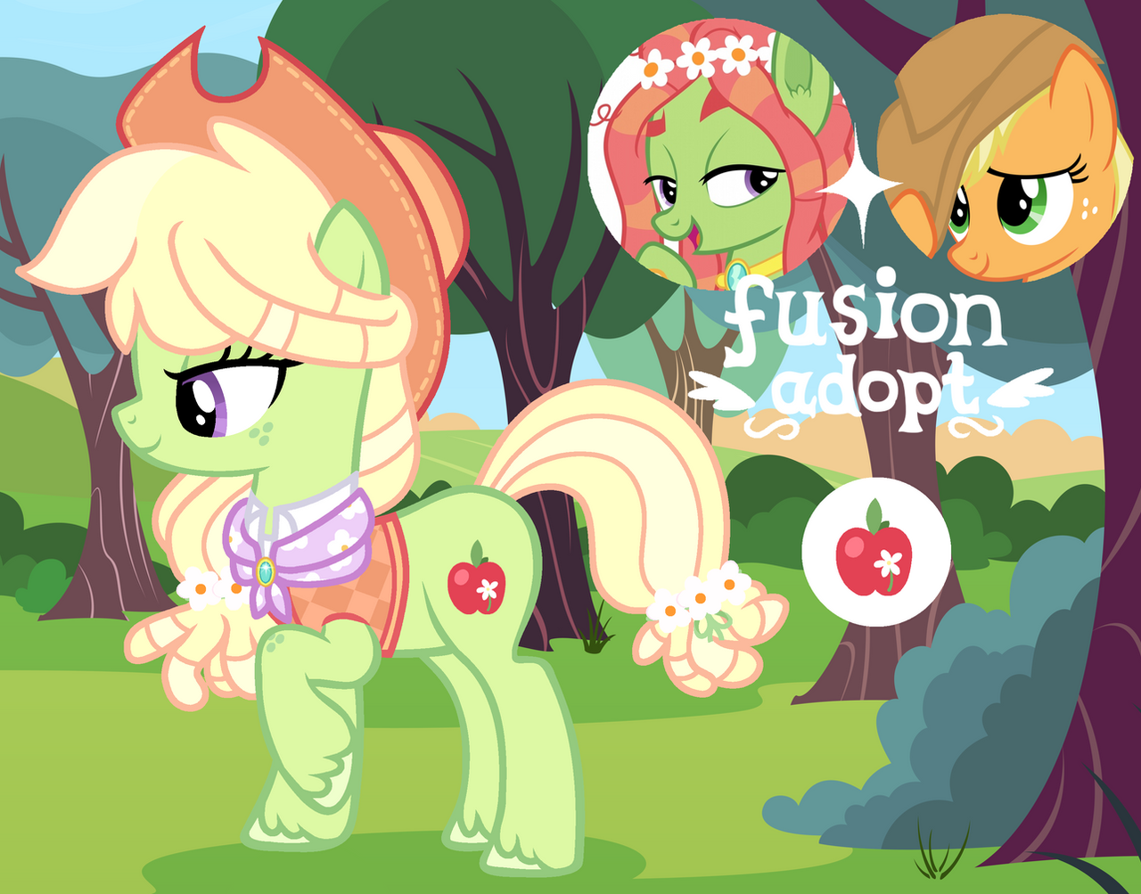 #3608719 - safe, artist:vi45, applejack, tree hugger, oc, earth pony, pony, g4, clothes, female ...