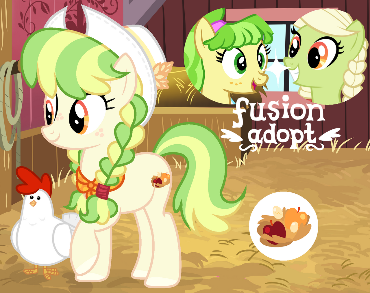 #3608723 - safe, artist:vi45, chickadee, granny smith, ms. peachbottom, bird, chicken, earth ...