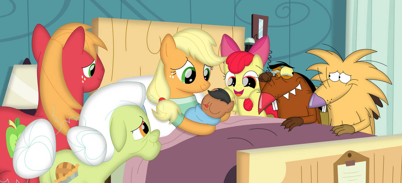 #3597967 - safe, artist:porygon2z, apple bloom, applejack, big ...