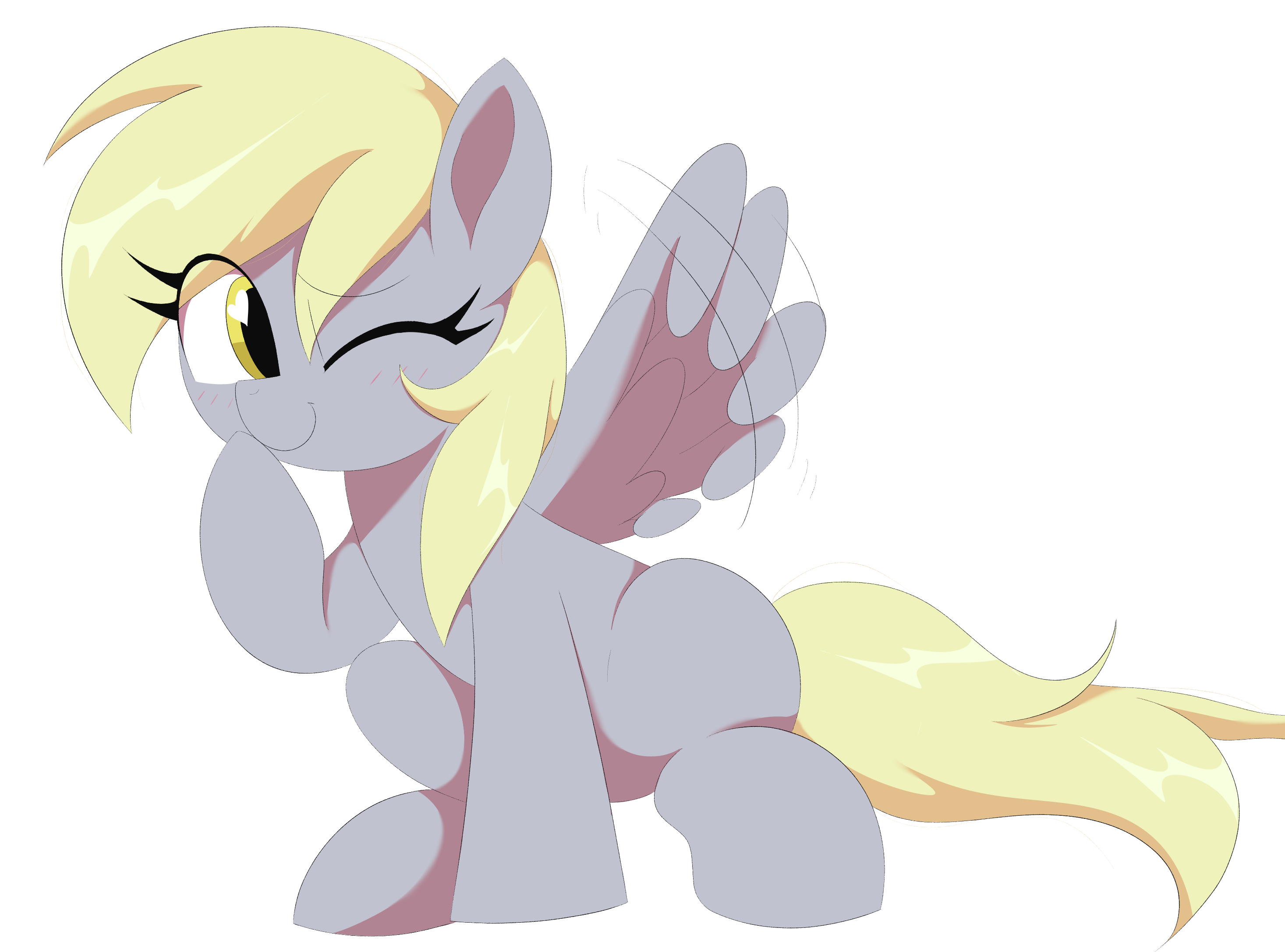 #3609134 - safe, artist:spoonie, derpy hooves, pegasus, pony, g4, blush lines, blushing, cute ...