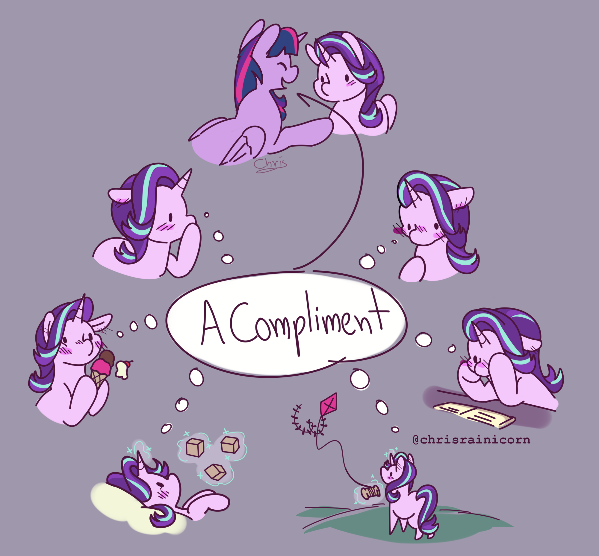 #3609479 - safe, artist:chrisrainicorn, starlight glimmer, twilight sparkle, alicorn, pony ...