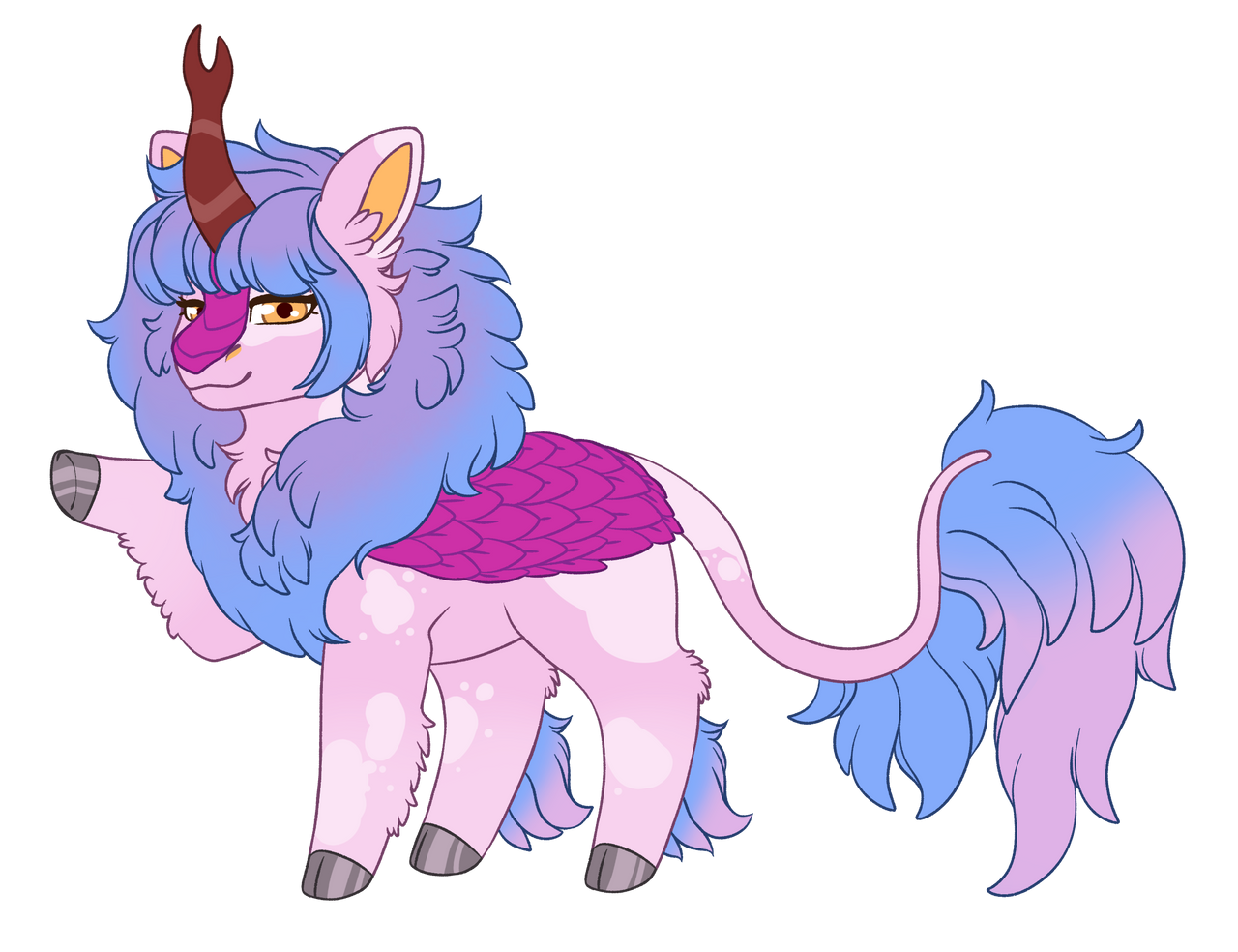 #3609794 - safe, artist:malinraf1615, oc, oc:serene, kirin, female, simple background, solo ...