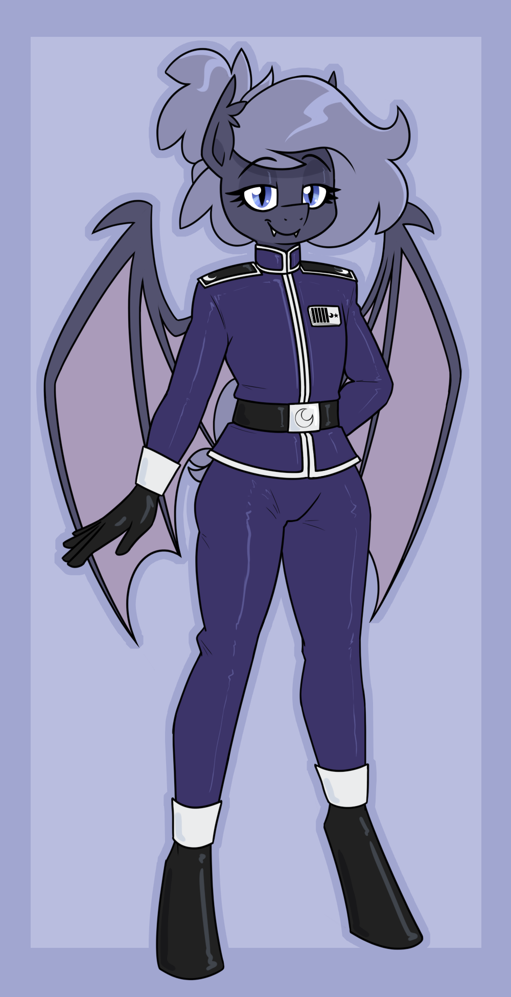 #3609841 - safe, artist:moonatik, oc, oc only, oc:selenite, bat pony, anthro, unguligrade anthro ...