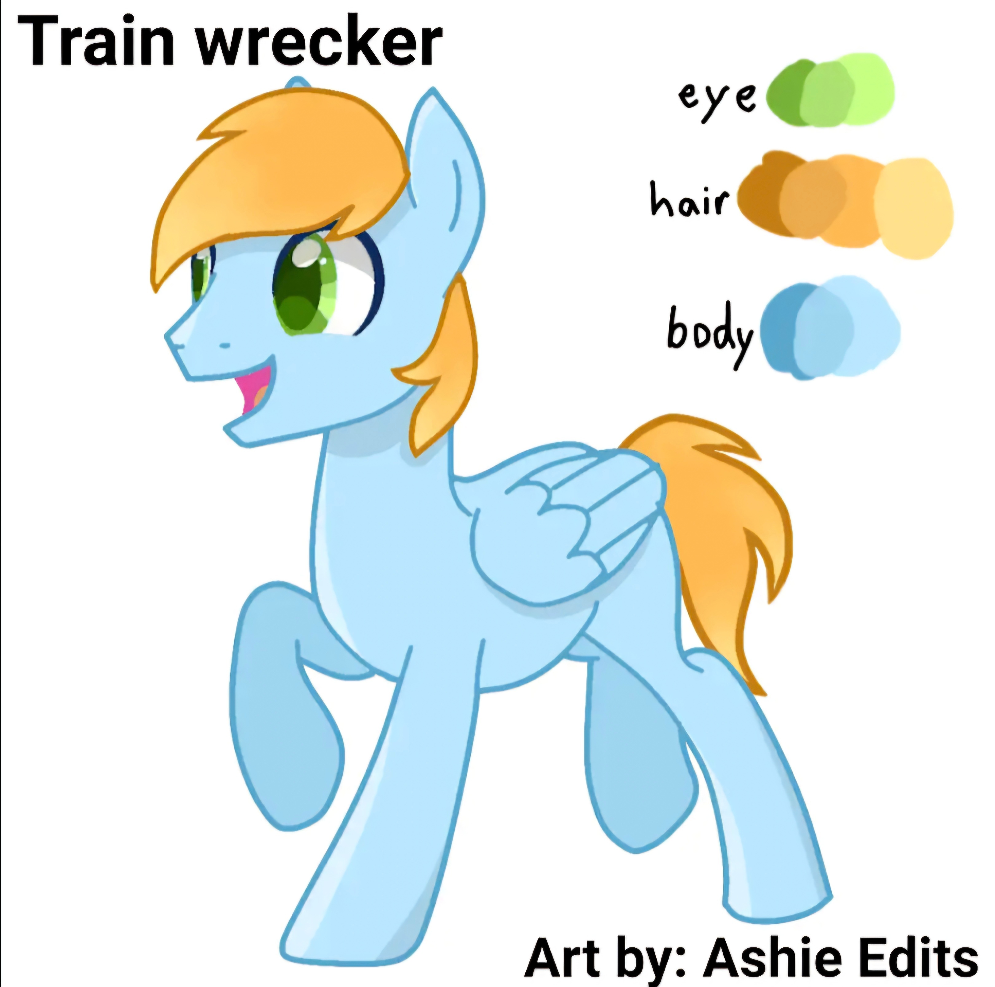 #3610219 - safe, artist:ashie edits, oc, oc only, oc:train wrecker ...