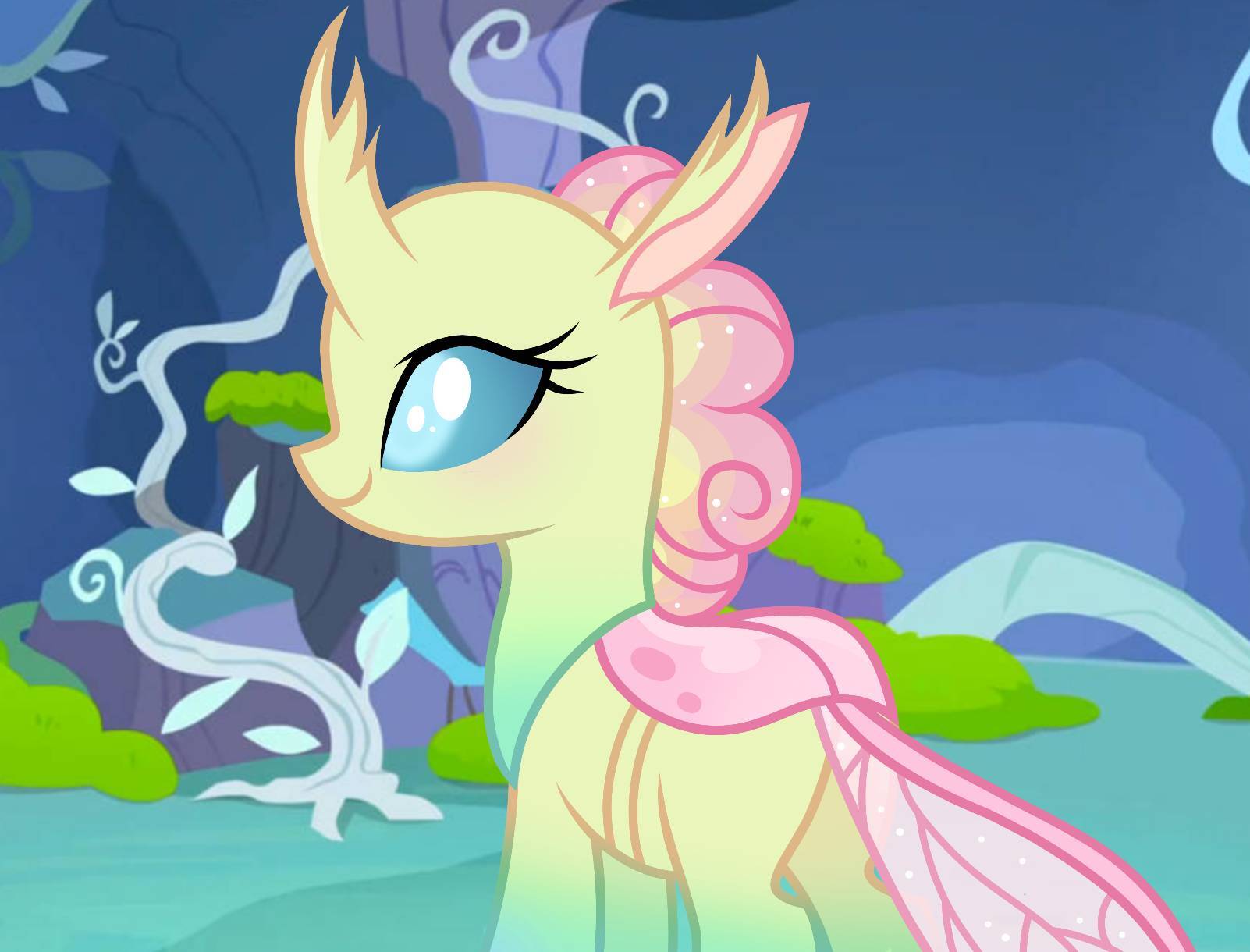 #3610680 - safe, artist:cstrawberrymilk, oc, oc only, oc:opal, changedling, changeling, female ...