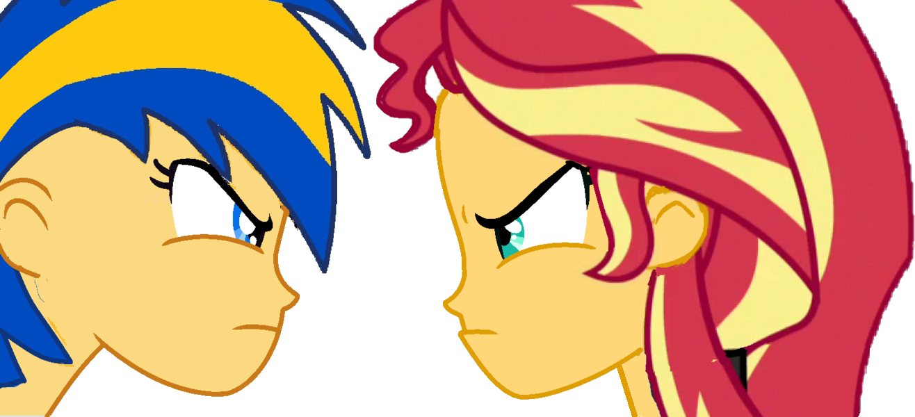#3610950 - safe, artist:mlpfan3991, sunset shimmer, oc, oc:flare spark ...
