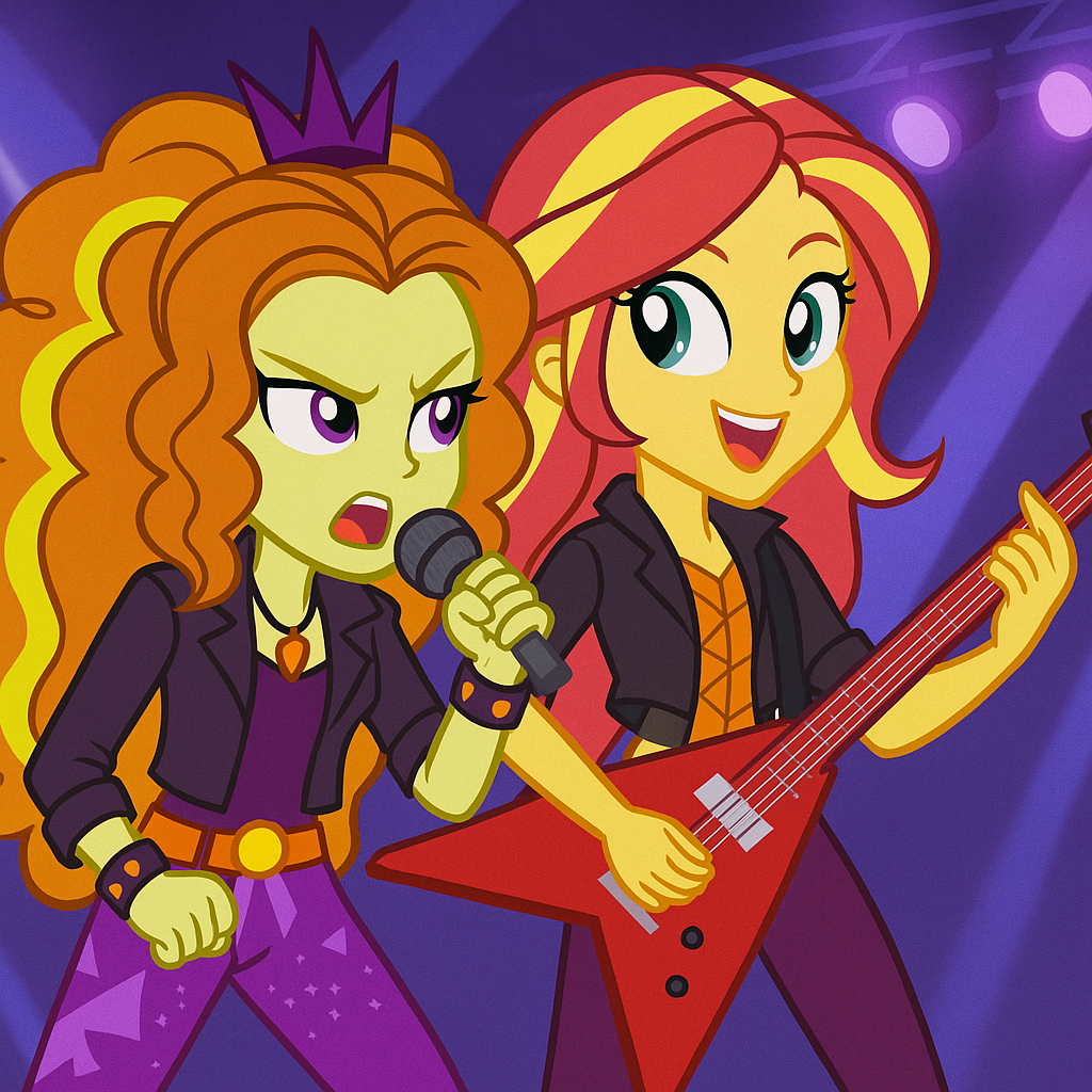 #3611315 - safe, artist:ktd1993, adagio dazzle, sunset shimmer, human, equestria girls, g4 ...