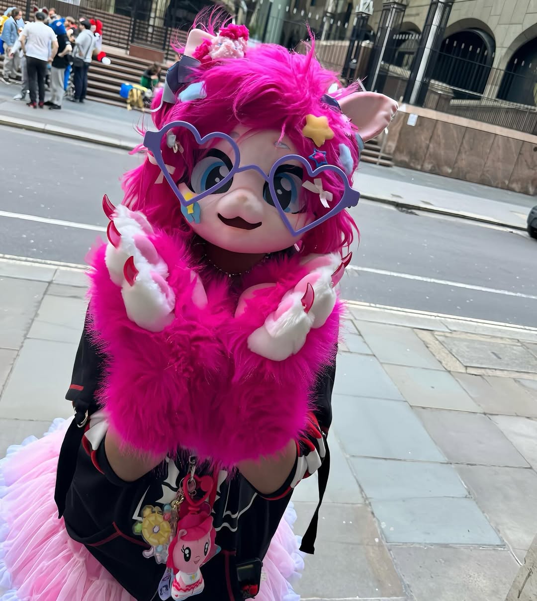 #3611472 - safe, pinkie pie, human, g4, fursuit, glasses, irl, irl ...
